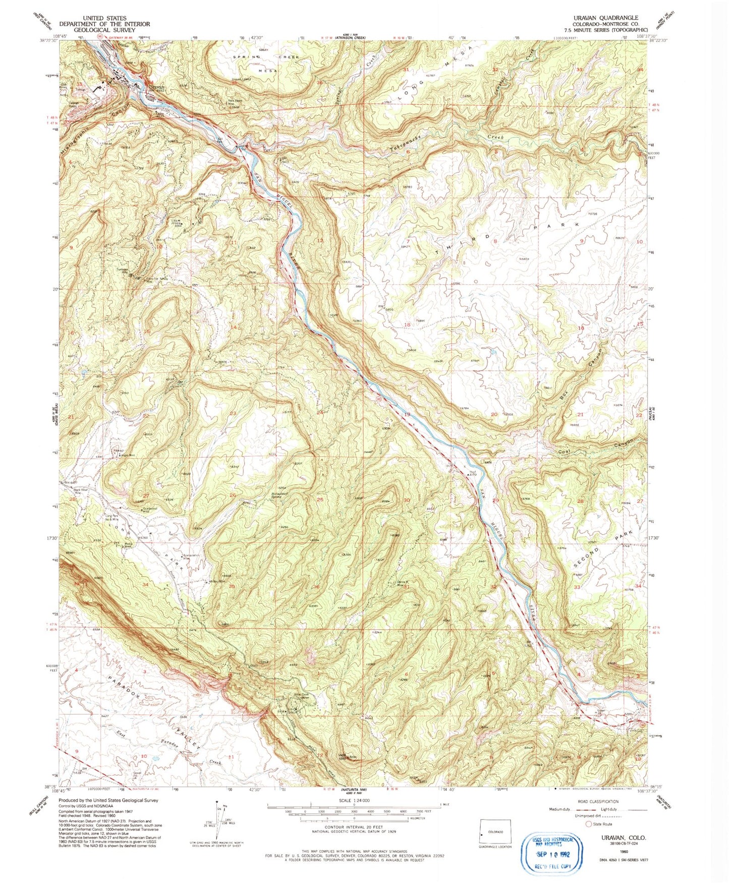 Classic USGS Uravan Colorado 7.5'x7.5' Topo Map – MyTopo Map Store