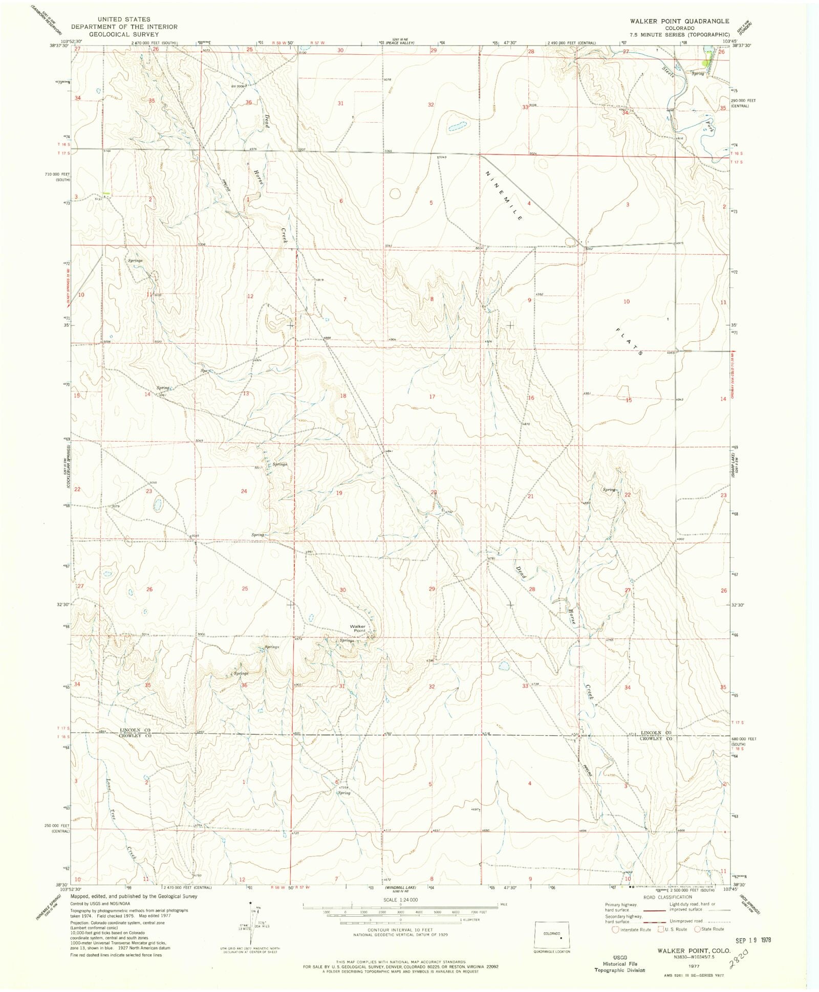 Classic USGS Walker Point Colorado 7.5'x7.5' Topo Map – MyTopo Map Store