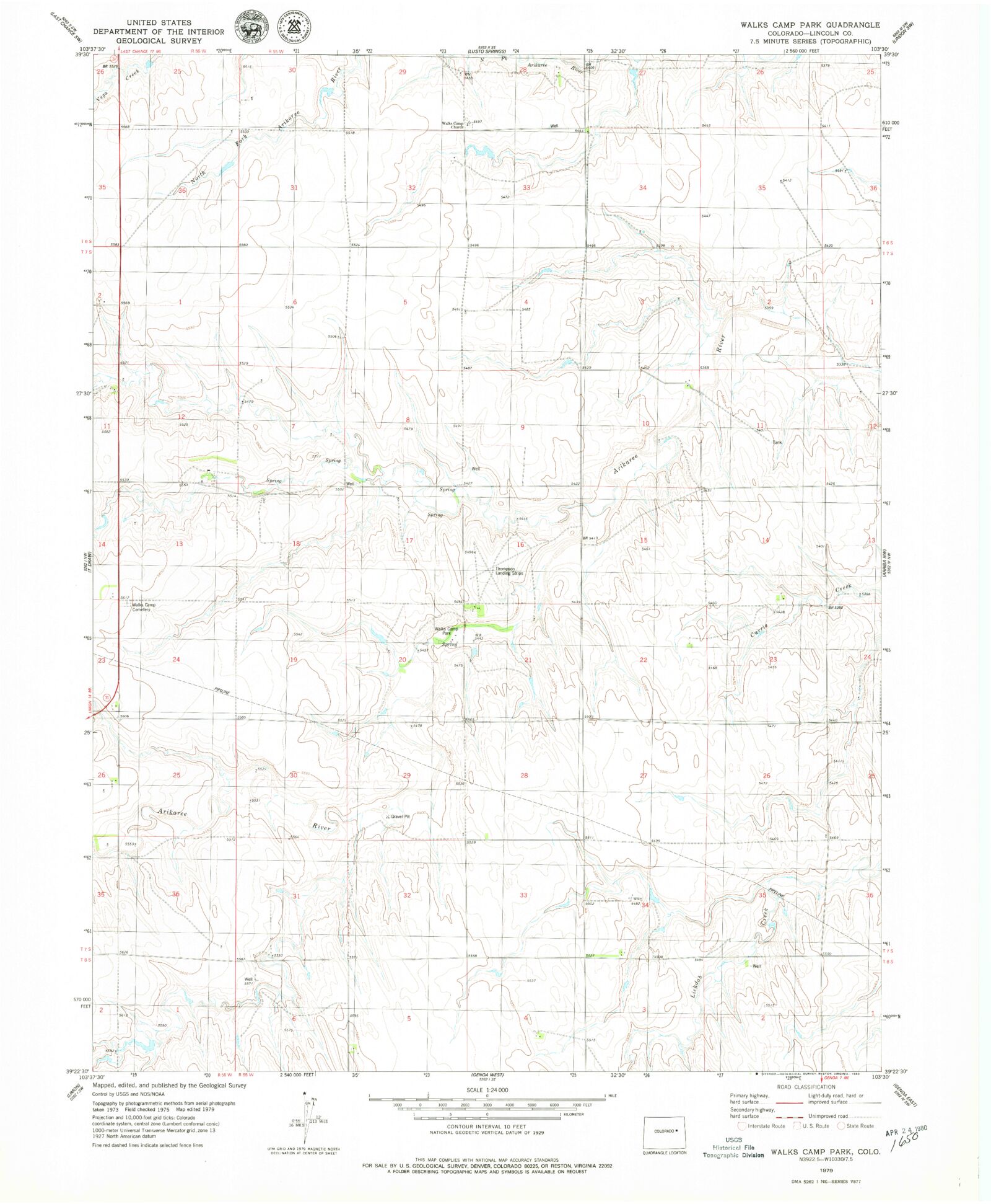 Classic USGS Walks Camp Park Colorado 7.5'x7.5' Topo Map – MyTopo Map Store