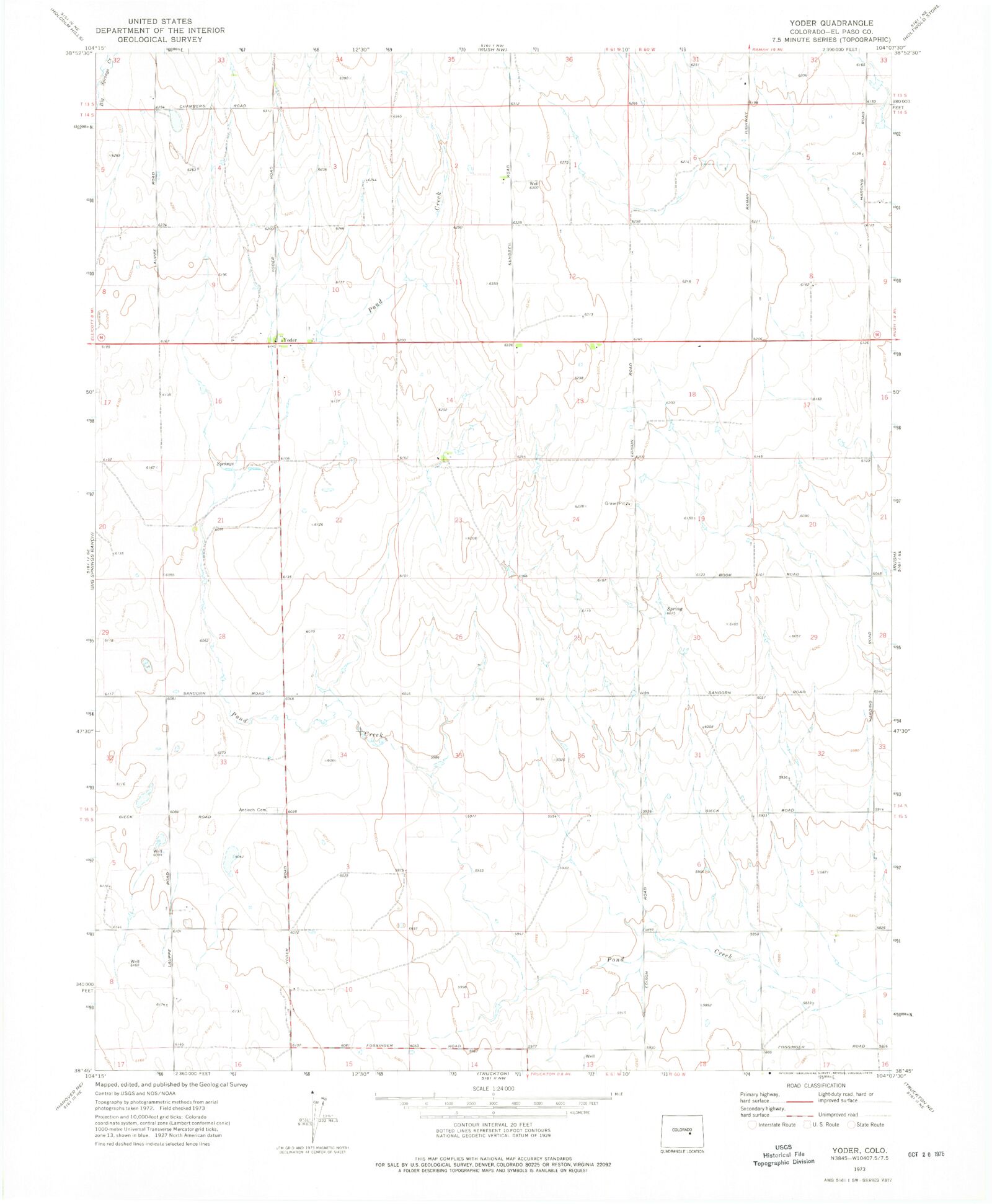 Classic USGS Yoder Colorado 7.5'x7.5' Topo Map – MyTopo Map Store