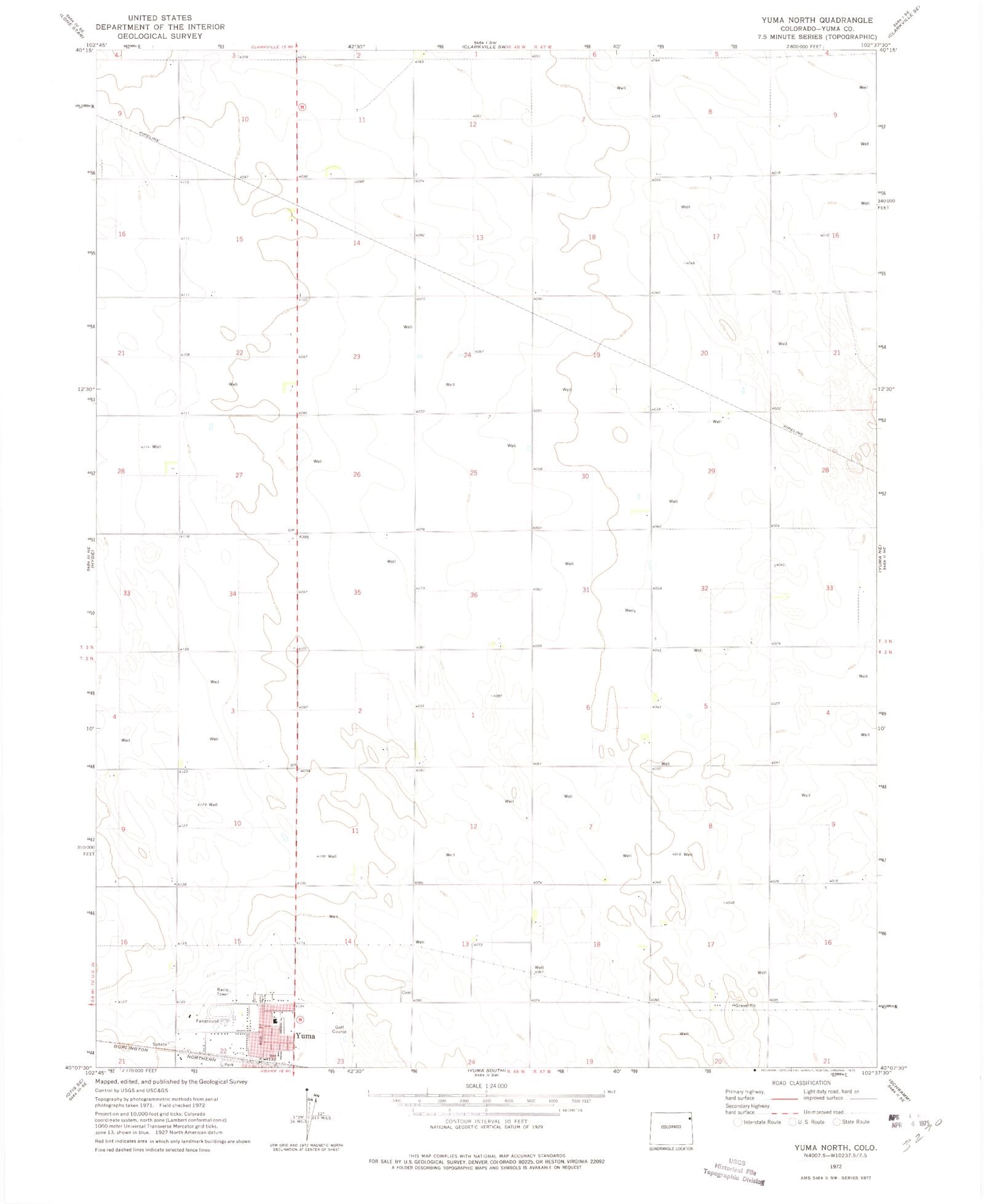 Classic USGS Yuma North Colorado 7.5'x7.5' Topo Map – MyTopo Map Store