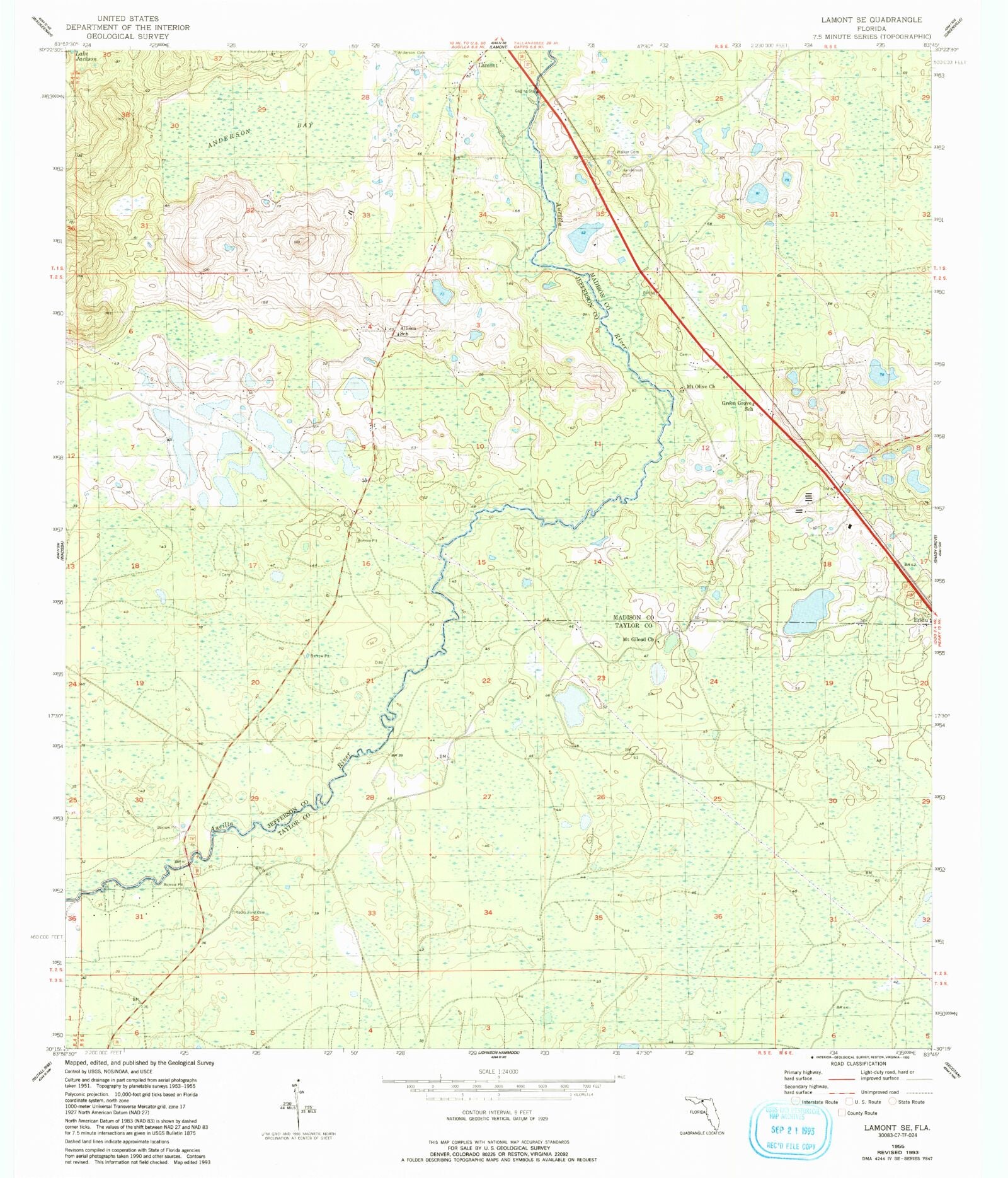 Classic USGS Lamont SE Florida 7.5'x7.5' Topo Map – MyTopo Map Store