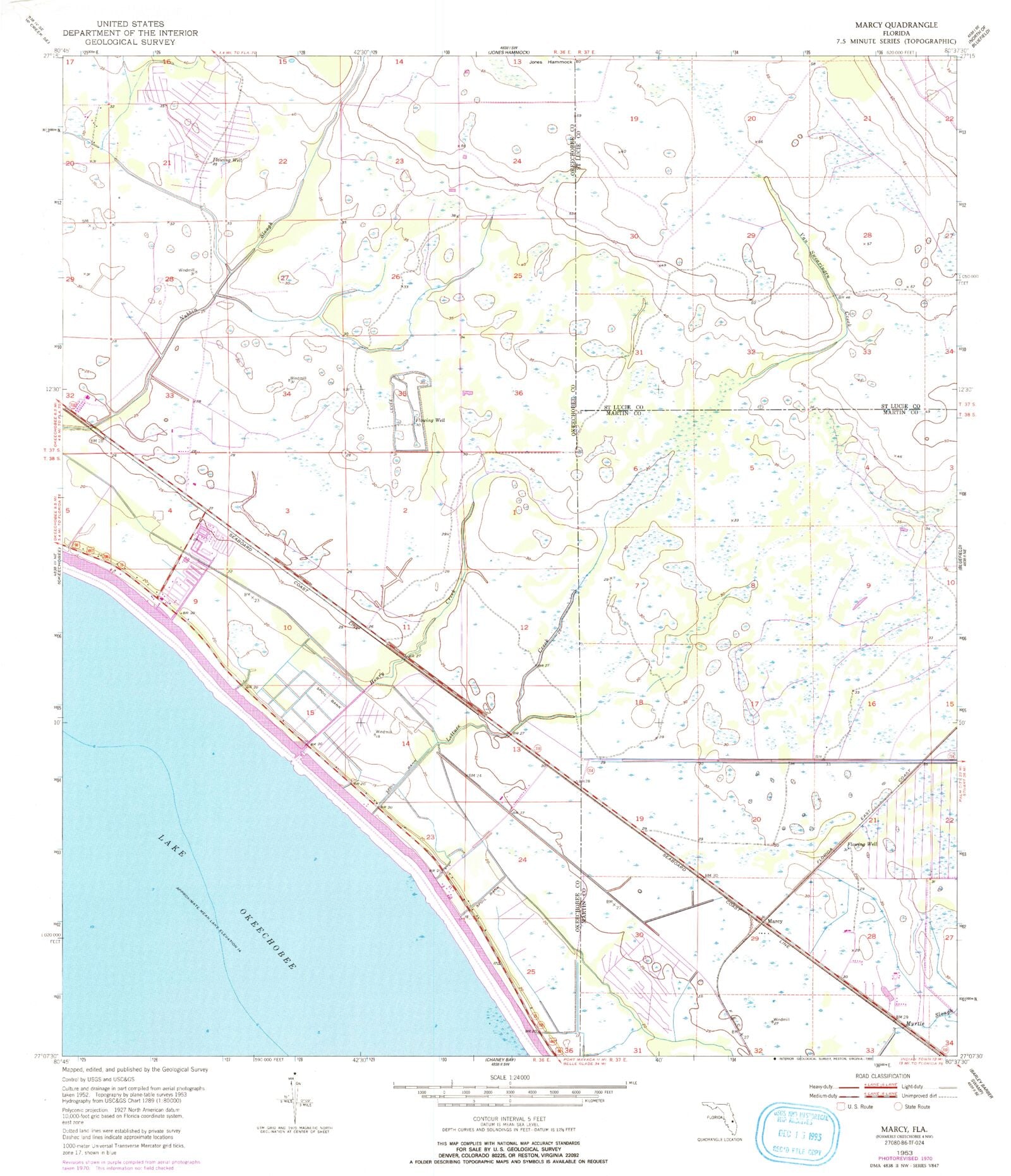 Classic USGS Marcy Florida 7.5'x7.5' Topo Map – MyTopo Map Store