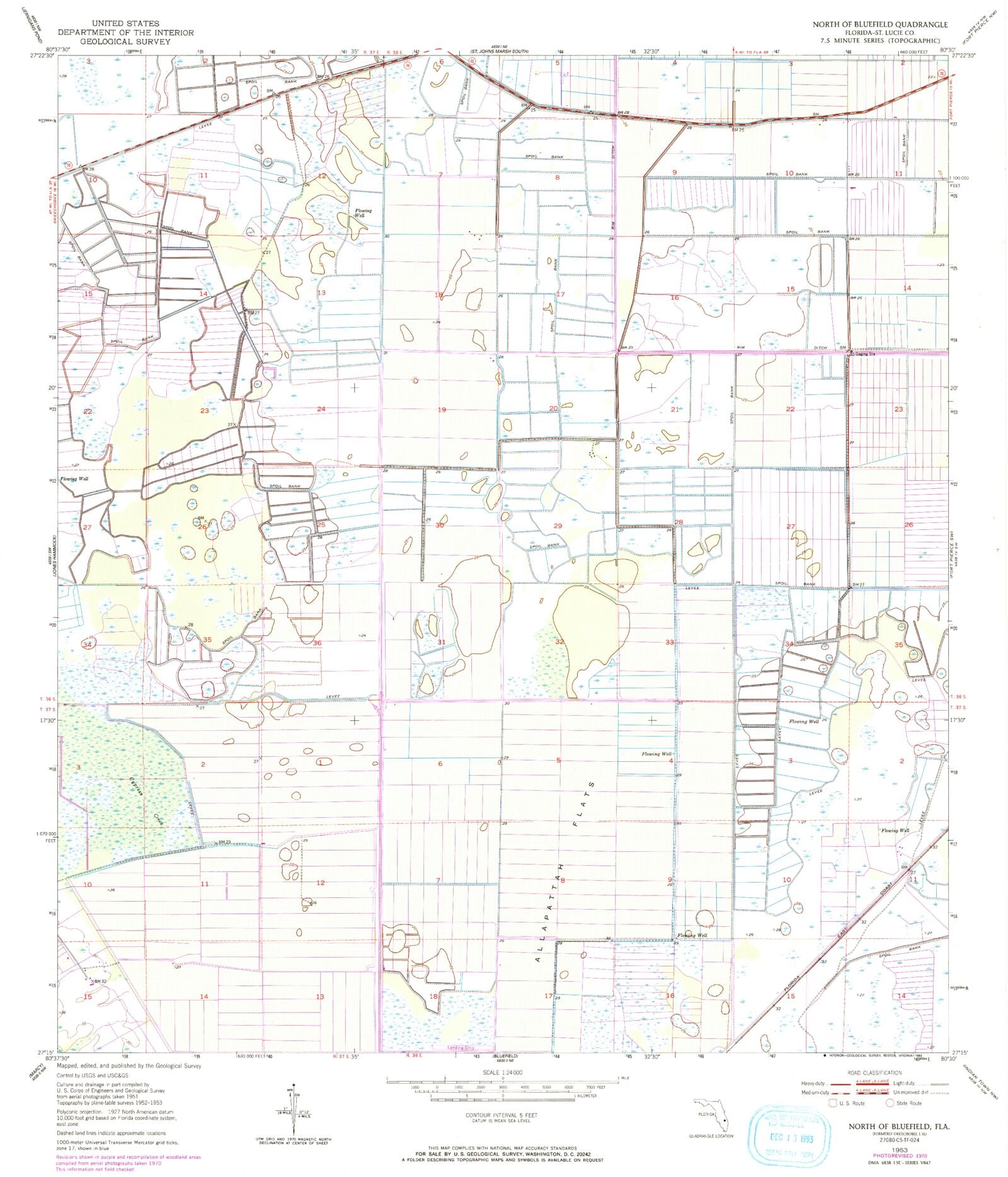 Classic USGS North of Bluefield Florida 7.5'x7.5' Topo Map – MyTopo Map ...