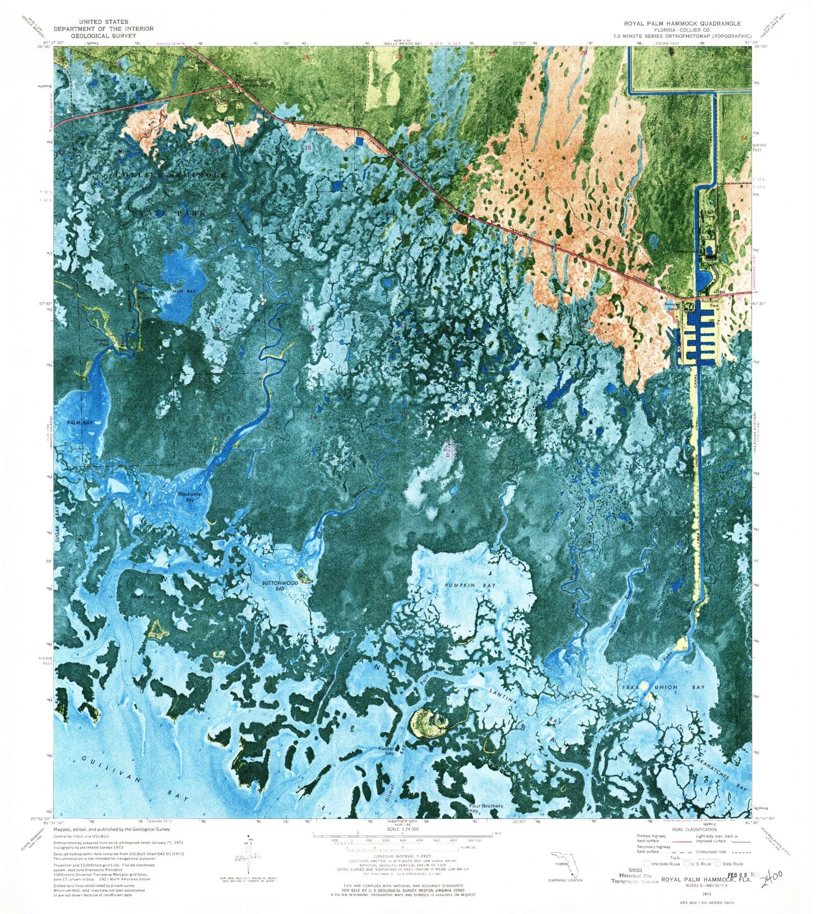 Classic USGS Royal Palm Hammock Florida 7.5'x7.5' Topo Map – MyTopo Map ...
