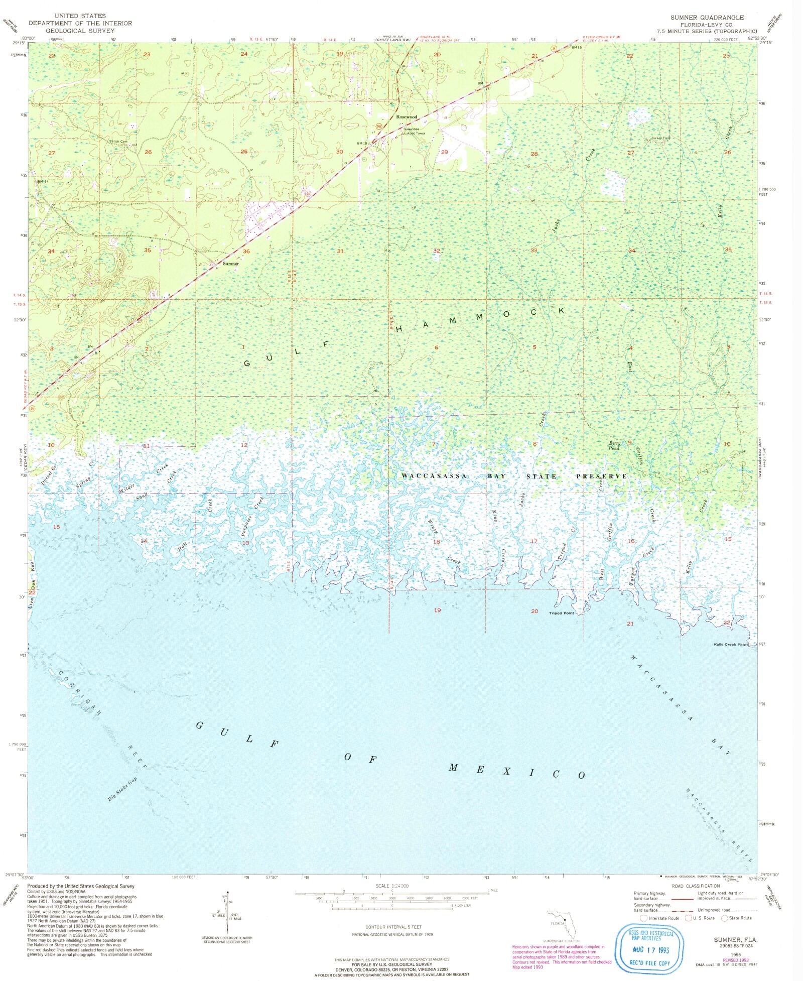 Classic USGS Sumner Florida 7.5'x7.5' Topo Map – MyTopo Map Store
