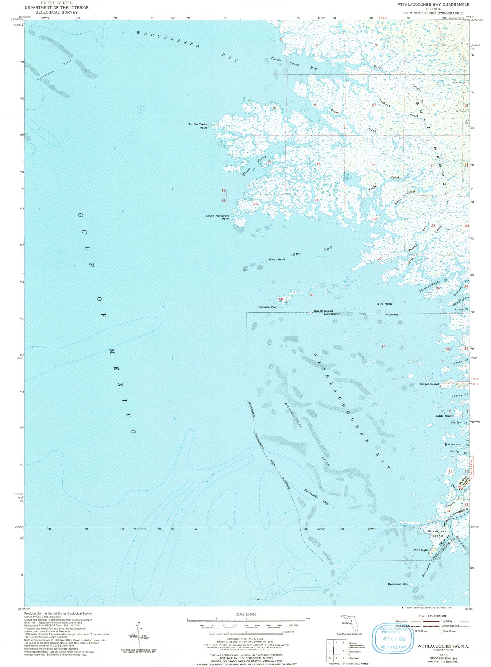 Classic USGS Withlacoochee Bay Florida 7.5'x7.5' Topo Map – MyTopo Map ...