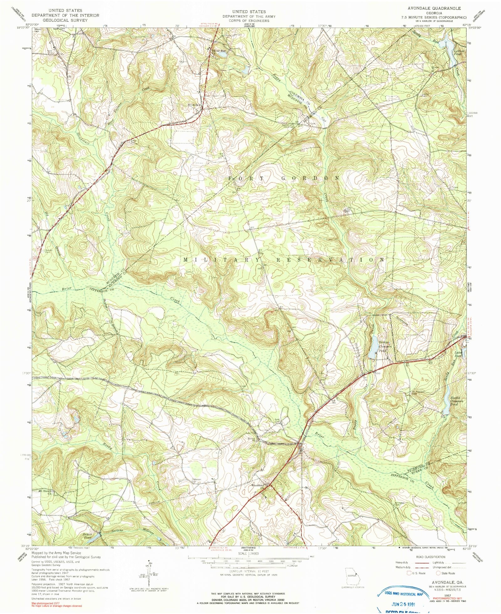 Classic USGS Avondale Georgia 7.5'x7.5' Topo Map – MyTopo Map Store