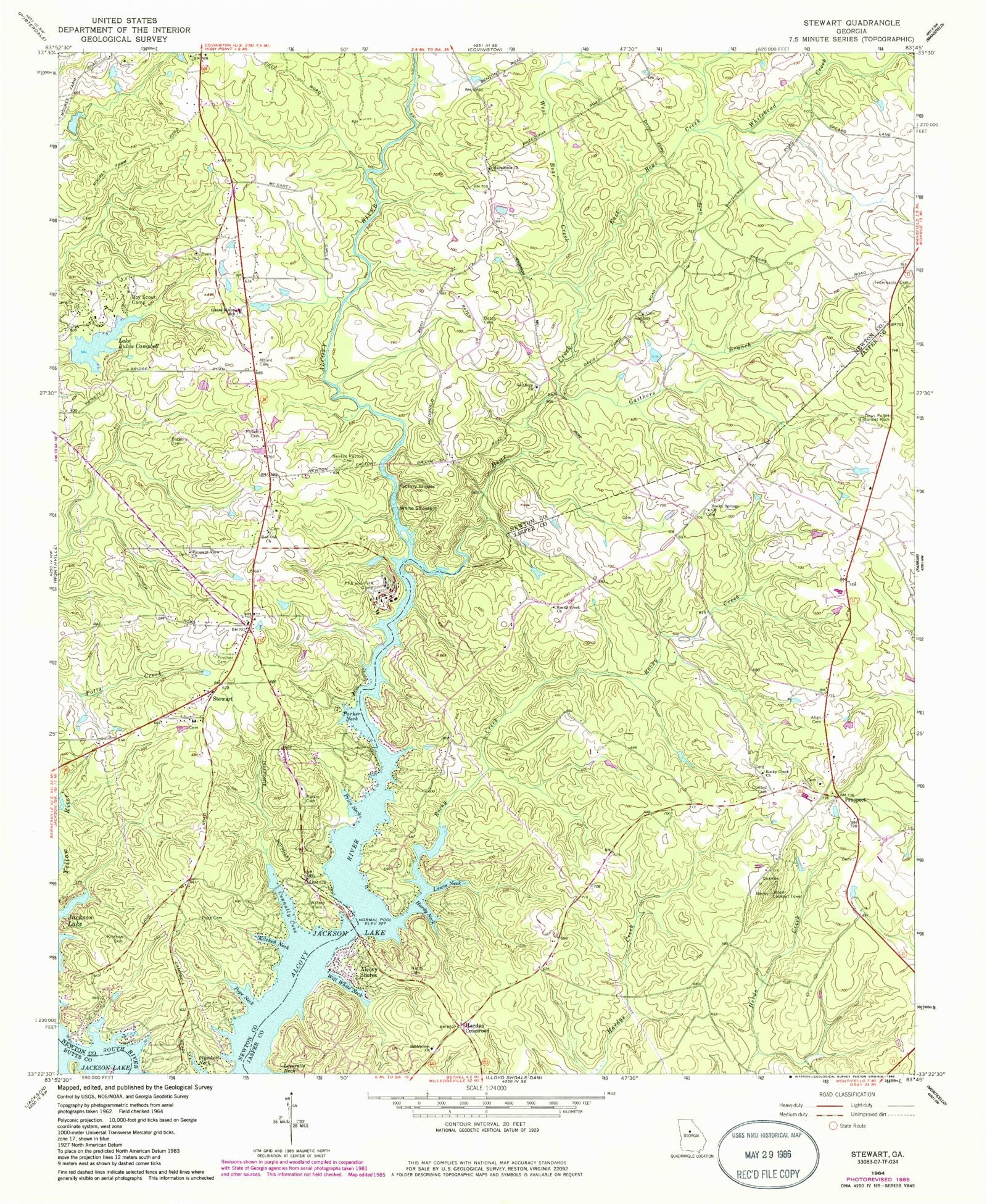 Classic USGS Stewart Georgia 7.5'x7.5' Topo Map – MyTopo Map Store