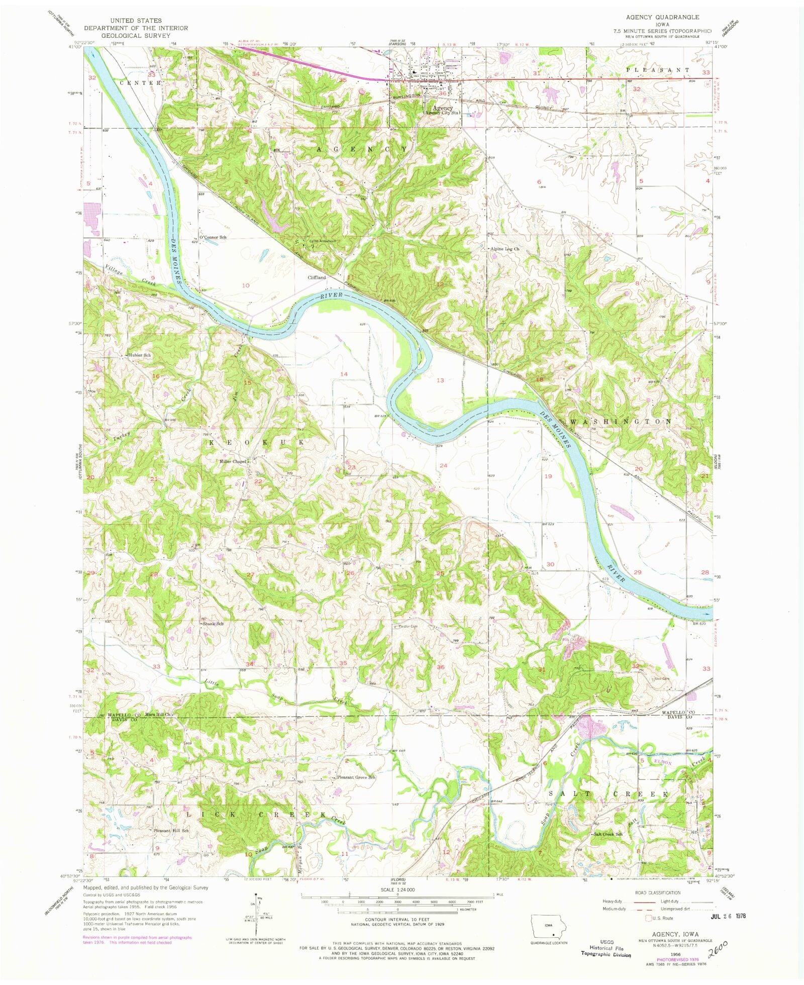 Classic USGS Agency Iowa 7.5'x7.5' Topo Map – MyTopo Map Store