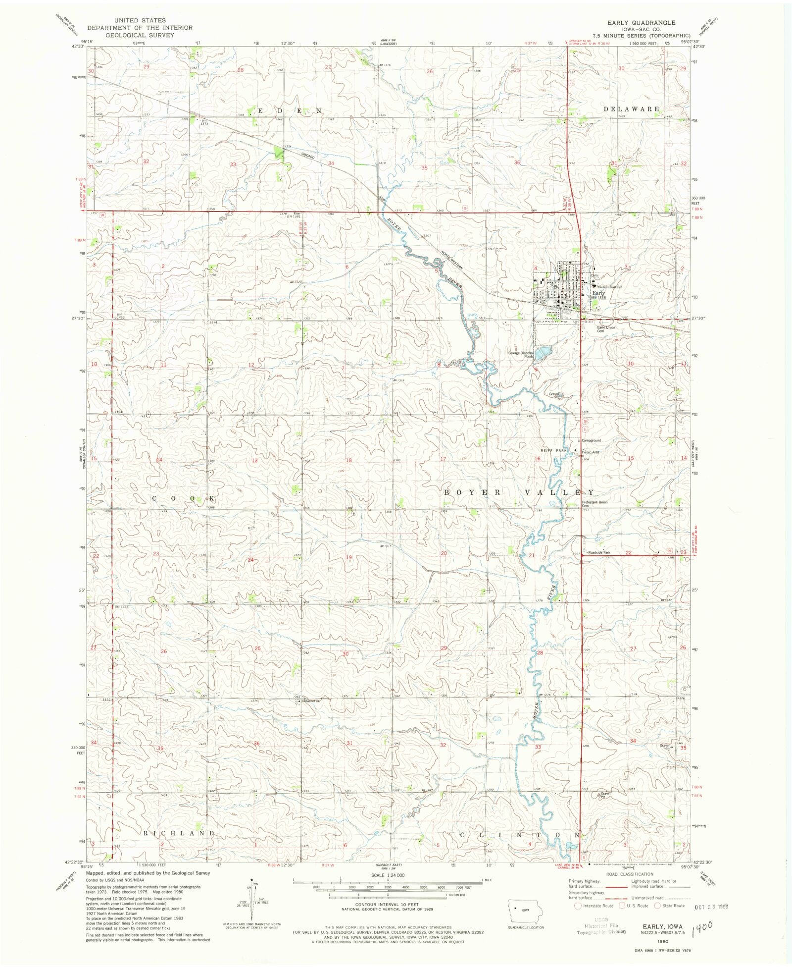Classic USGS Early Iowa 7.5'x7.5' Topo Map – MyTopo Map Store