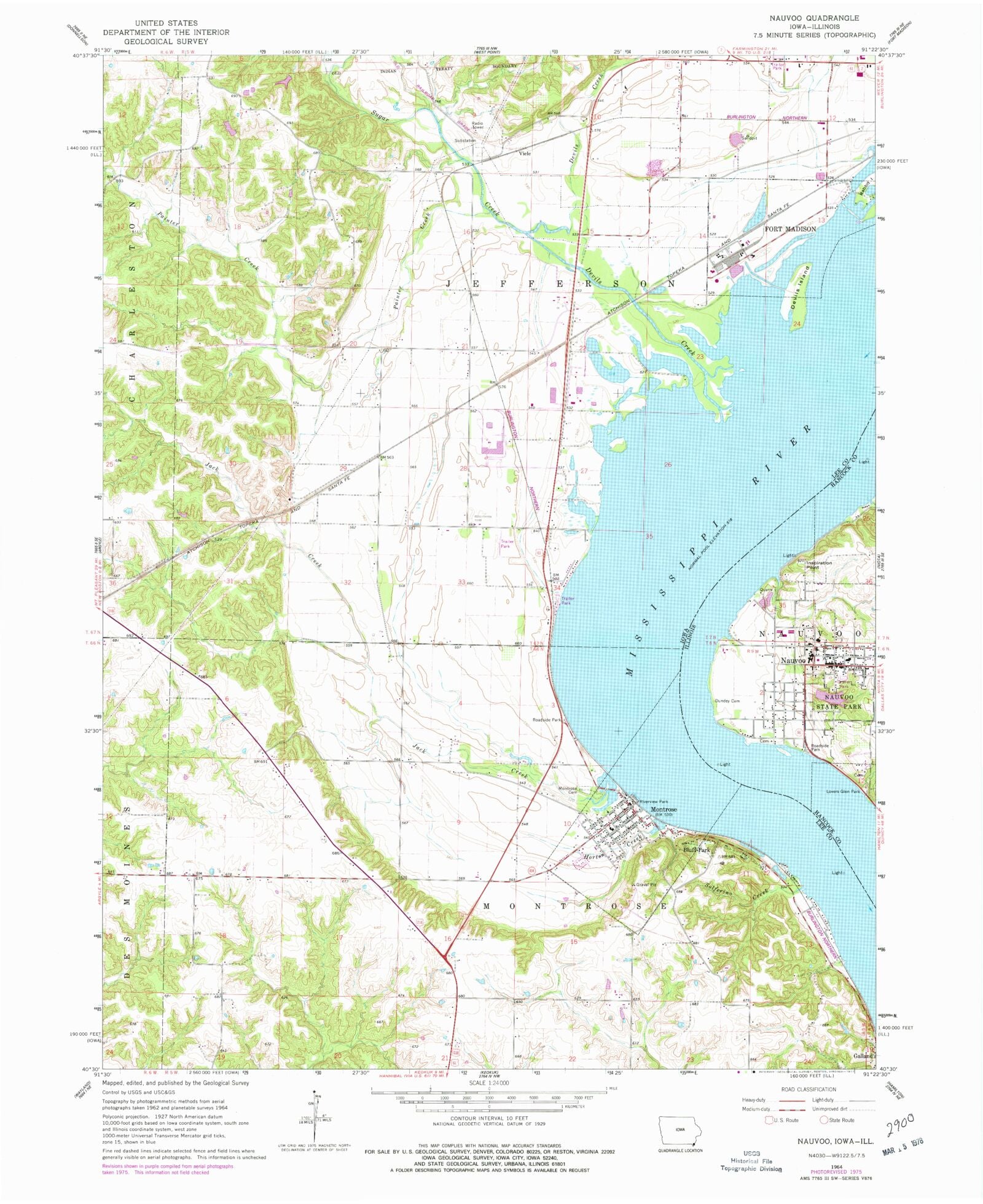 Classic USGS Nauvoo Illinois 7.5'x7.5' Topo Map – MyTopo Map Store