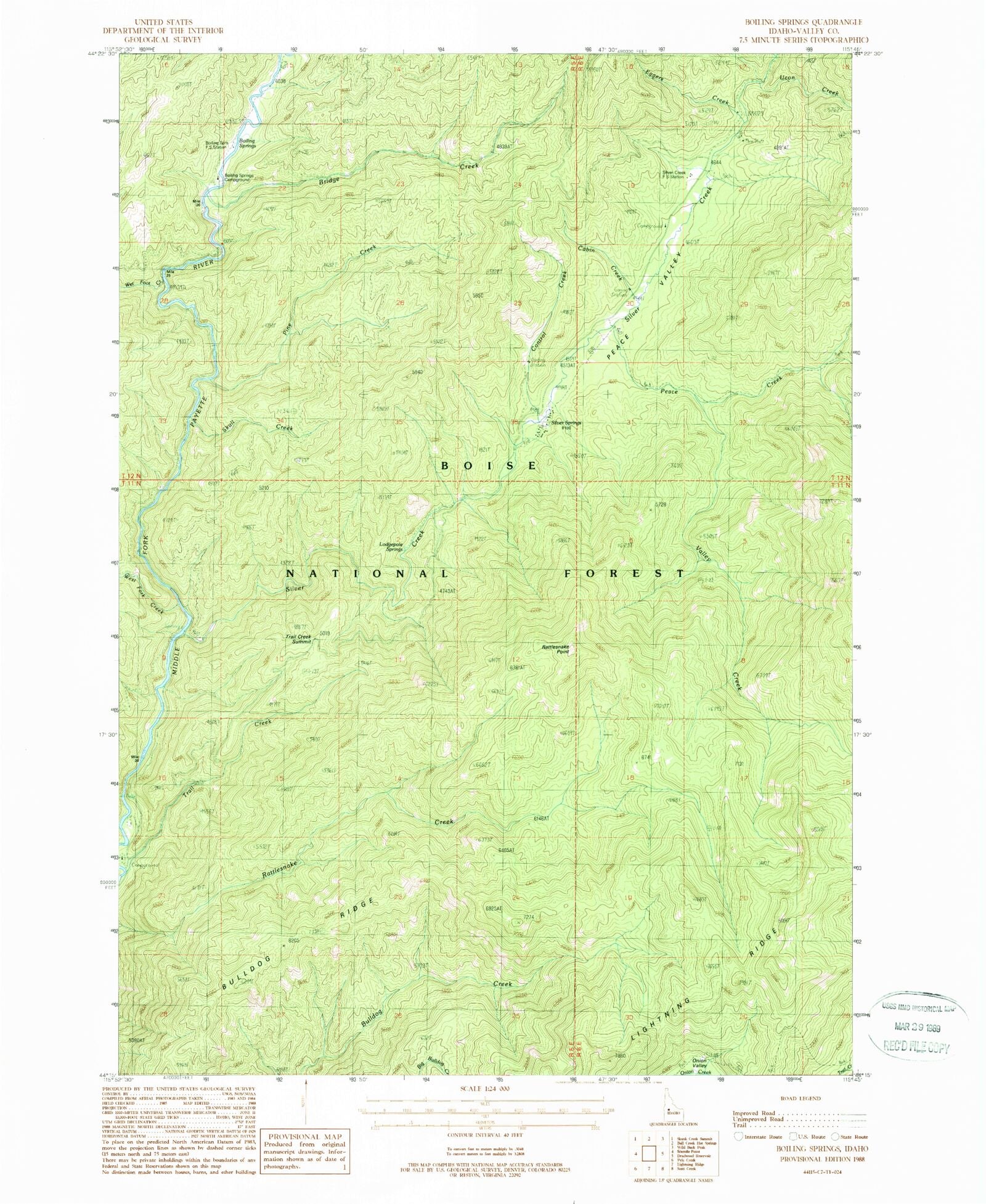Classic USGS Boiling Springs Idaho 7.5'x7.5' Topo Map – MyTopo Map Store