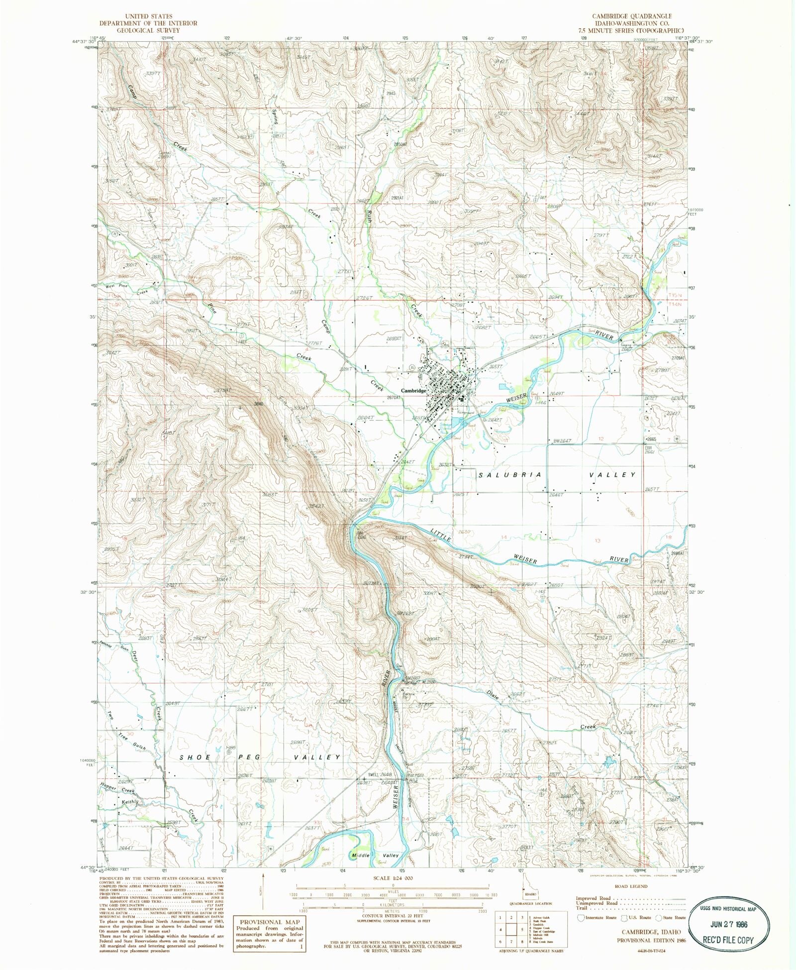 Classic USGS Cambridge Idaho 7.5'x7.5' Topo Map – MyTopo Map Store