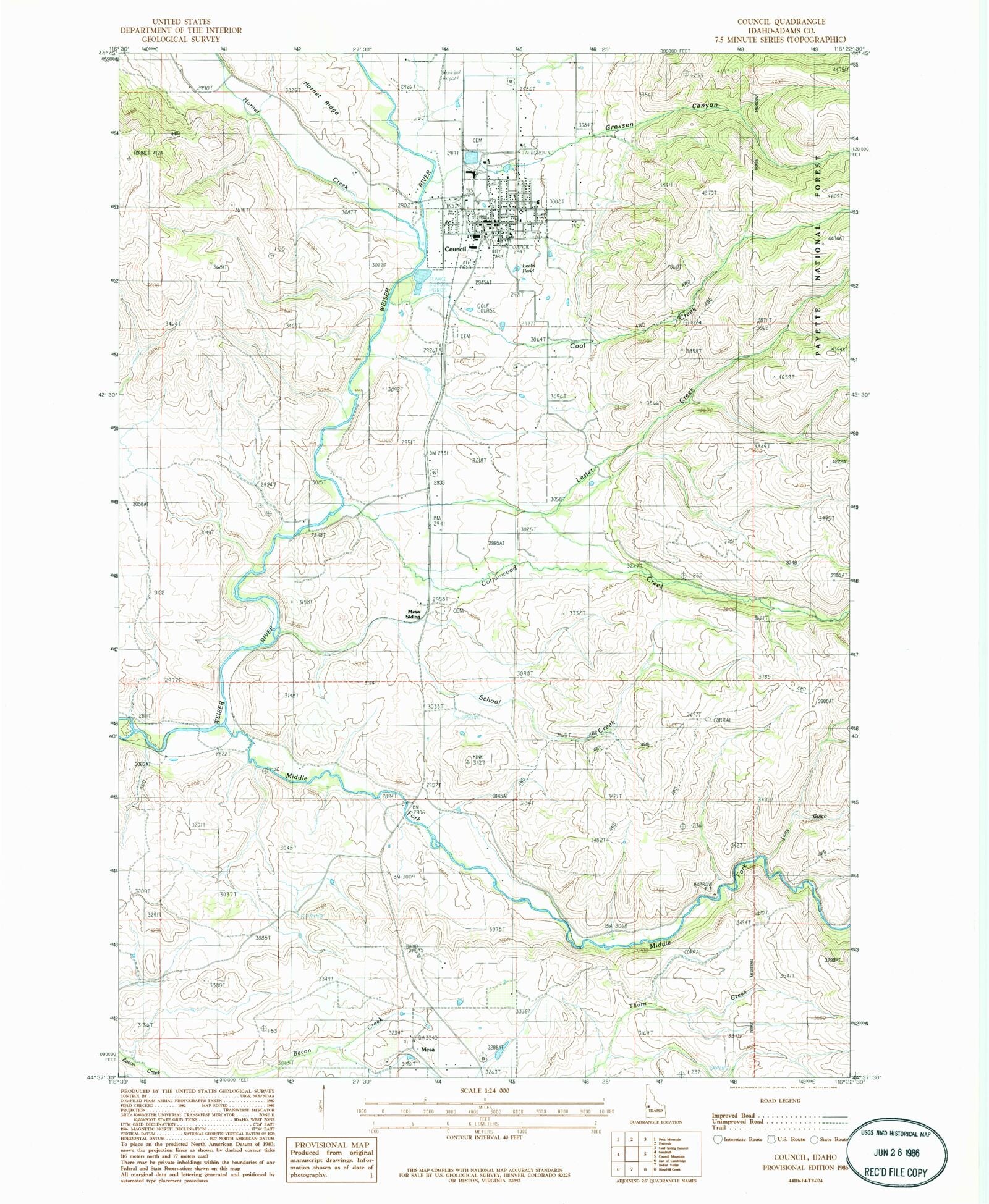 Classic USGS Council Idaho 7.5'x7.5' Topo Map – MyTopo Map Store