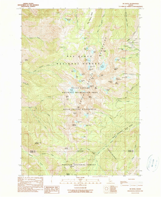 USGS Classic He Devil Idaho 7.5'x7.5' Topo Map – MyTopo Map Store