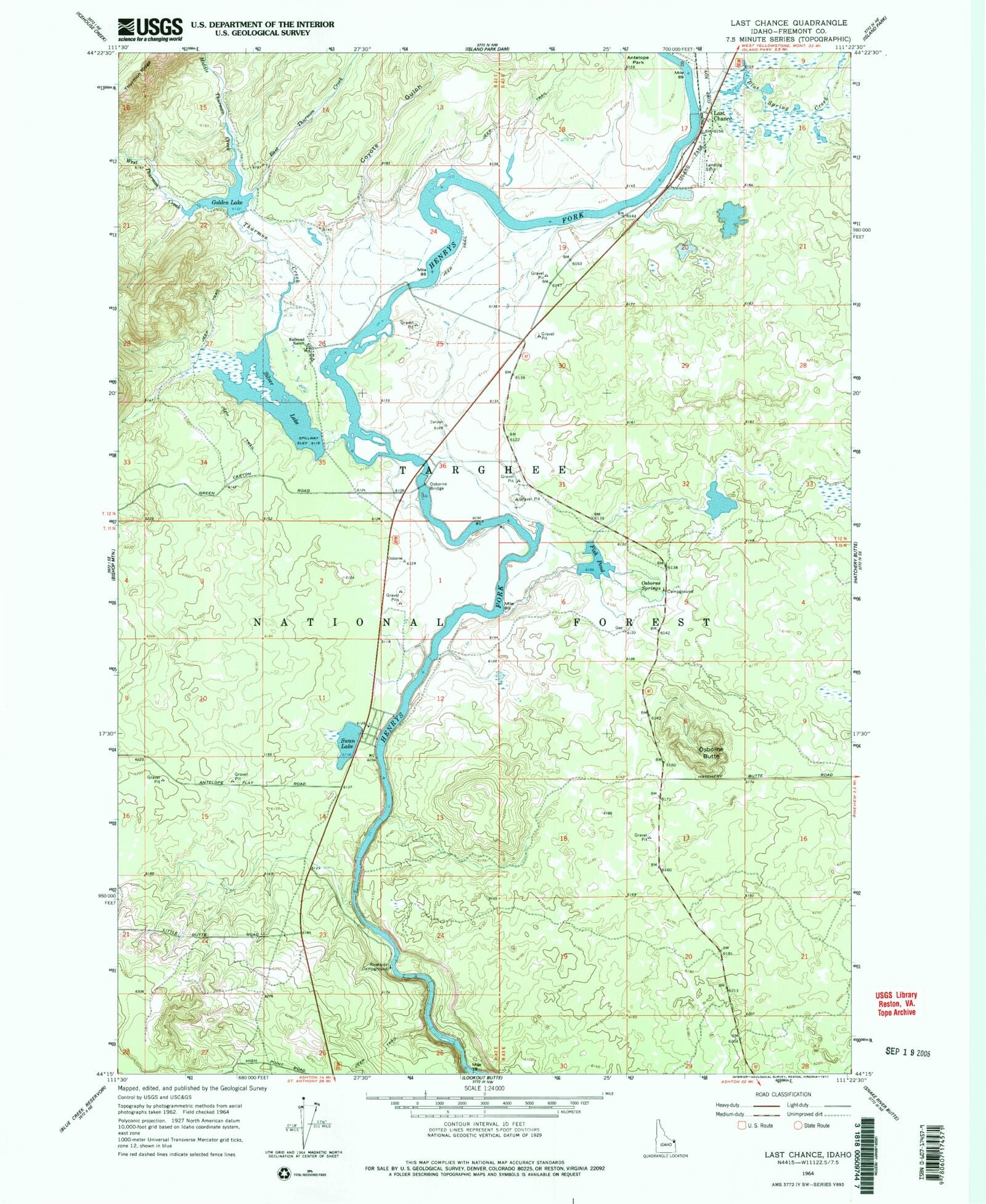 Classic USGS Last Chance Idaho 7.5'x7.5' Topo Map – MyTopo Map Store