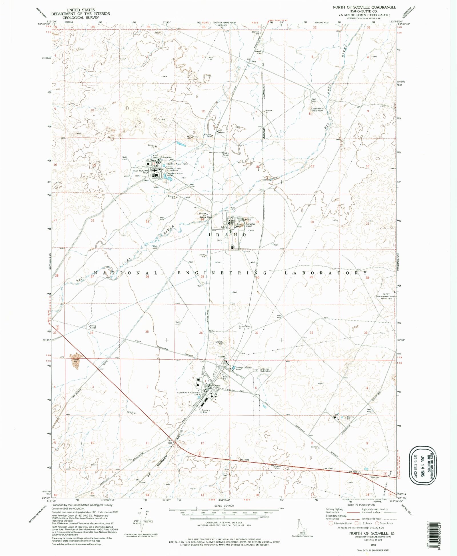 Classic USGS North of Scoville Idaho 7.5'x7.5' Topo Map – MyTopo Map Store