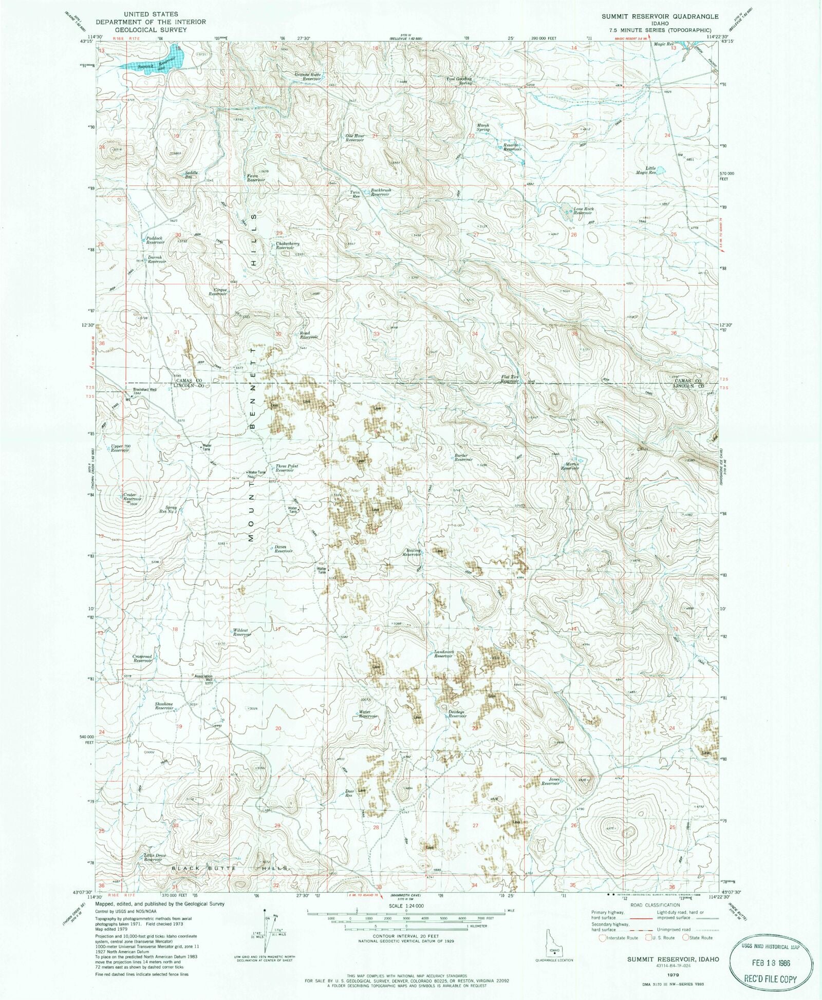 Classic USGS Summit Reservoir Idaho 7.5'x7.5' Topo Map – MyTopo Map Store
