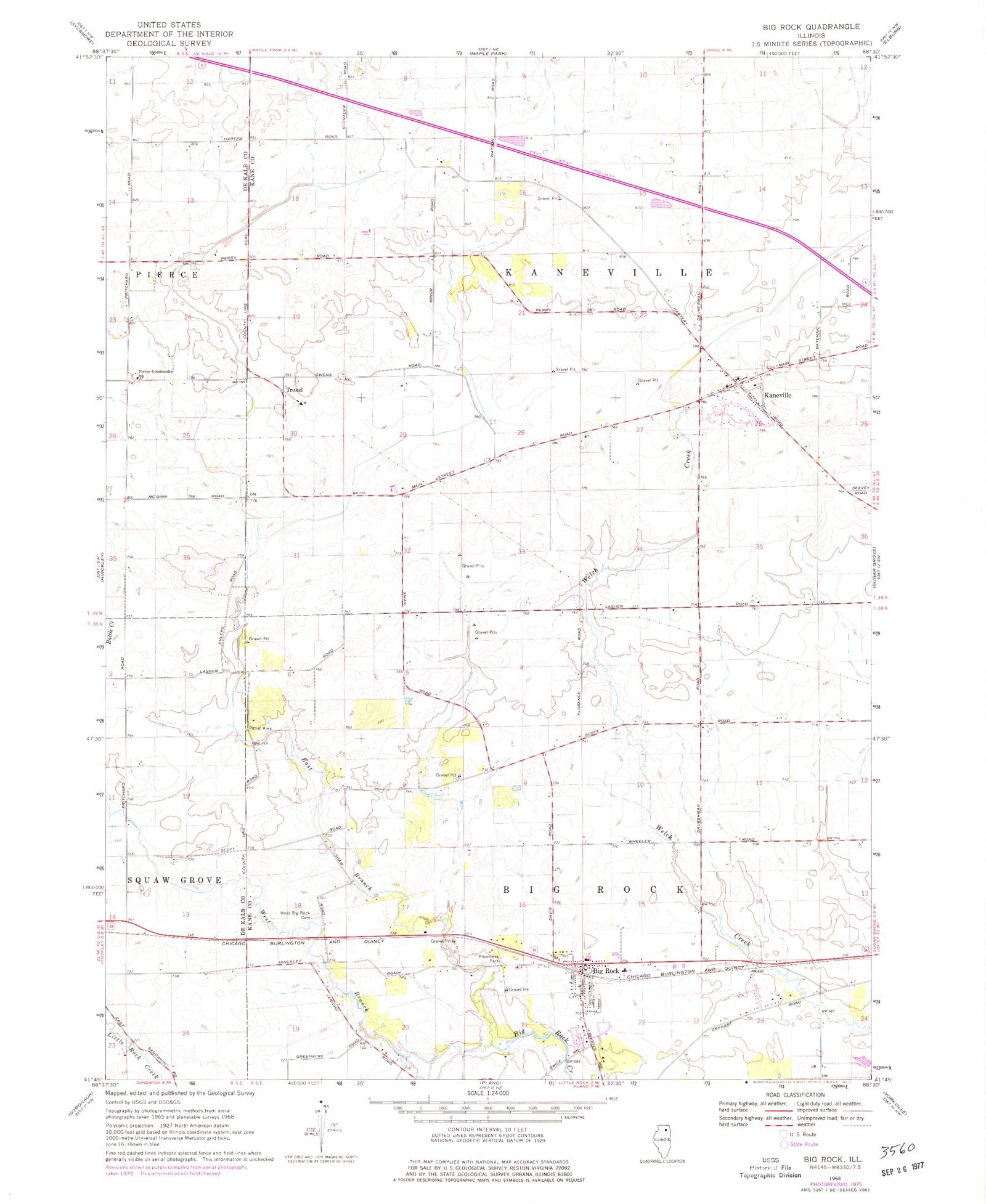 Classic USGS Big Rock Illinois 7.5'x7.5' Topo Map – MyTopo Map Store