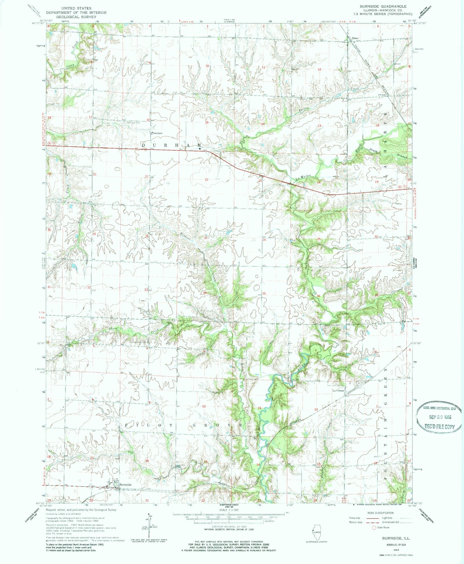 Classic USGS Burnside Illinois 7.5'x7.5' Topo Map – MyTopo Map Store