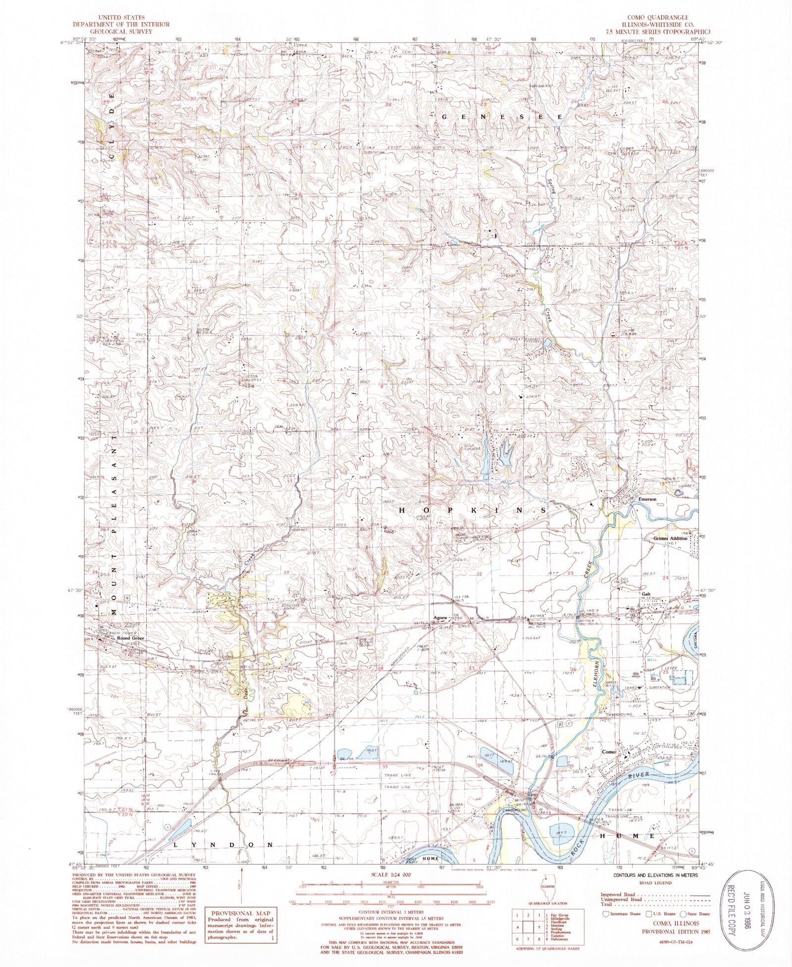 Classic USGS Como Illinois 7.5'x7.5' Topo Map – MyTopo Map Store