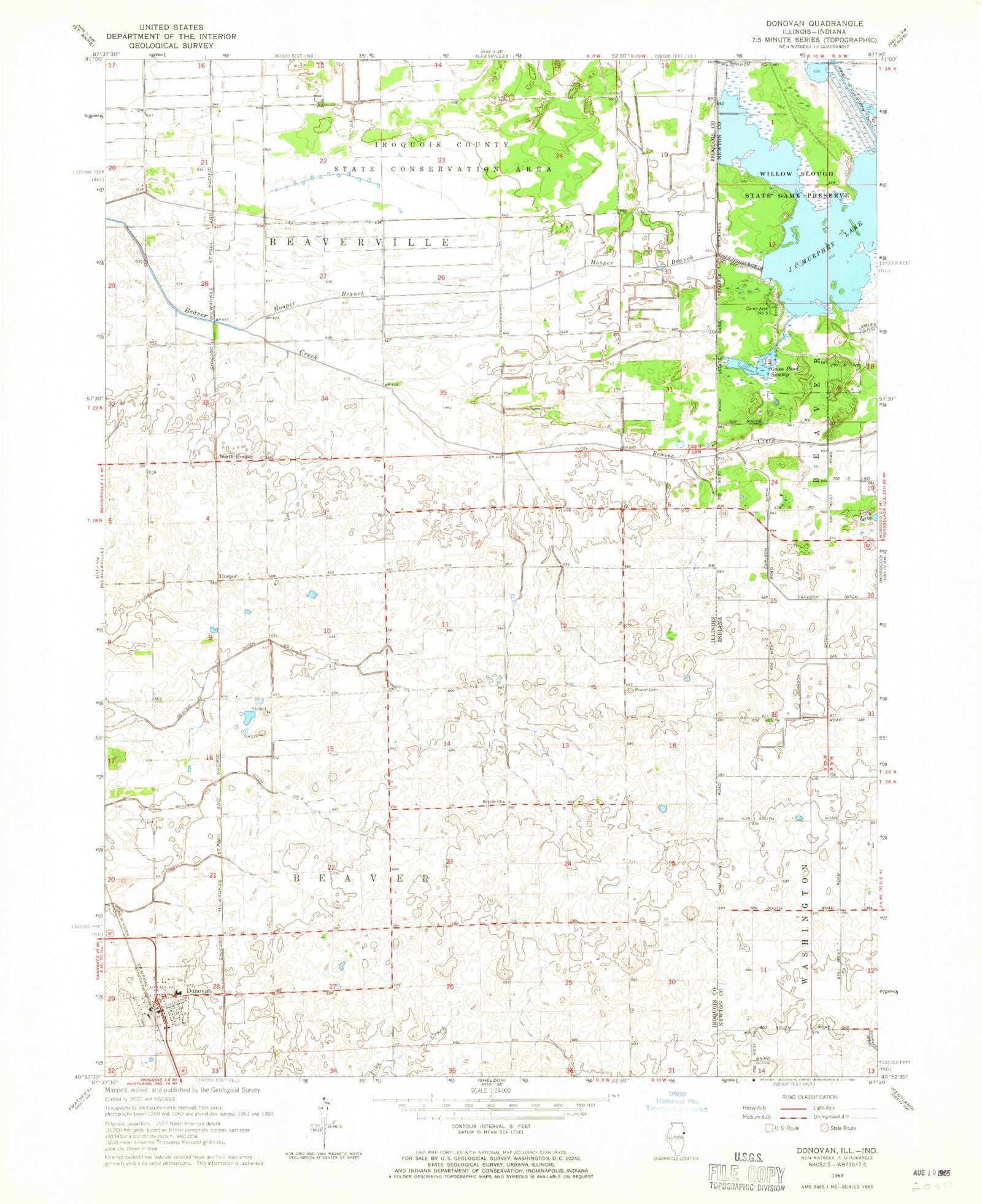 Classic USGS Donovan Illinois 7.5'x7.5' Topo Map – MyTopo Map Store