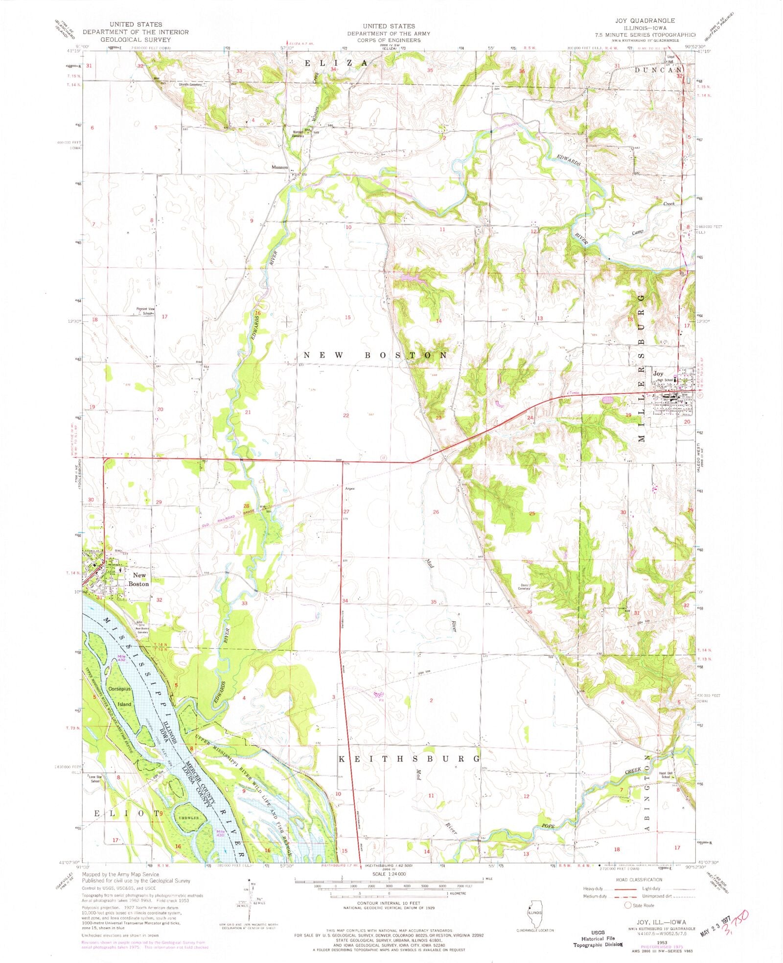Classic USGS Joy Illinois 7.5'x7.5' Topo Map – MyTopo Map Store