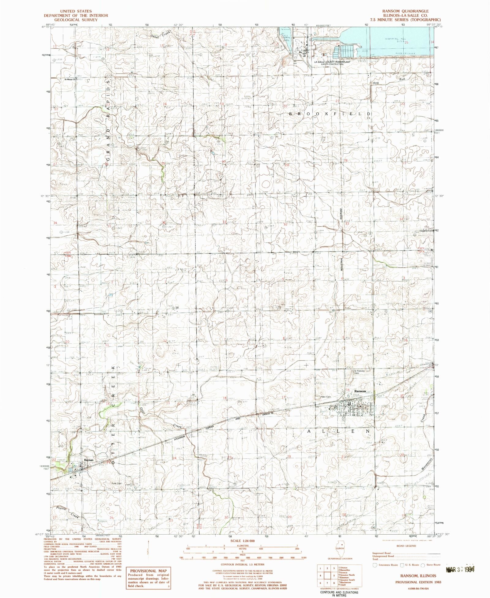 Classic USGS Ransom Illinois 7.5'x7.5' Topo Map – MyTopo Map Store