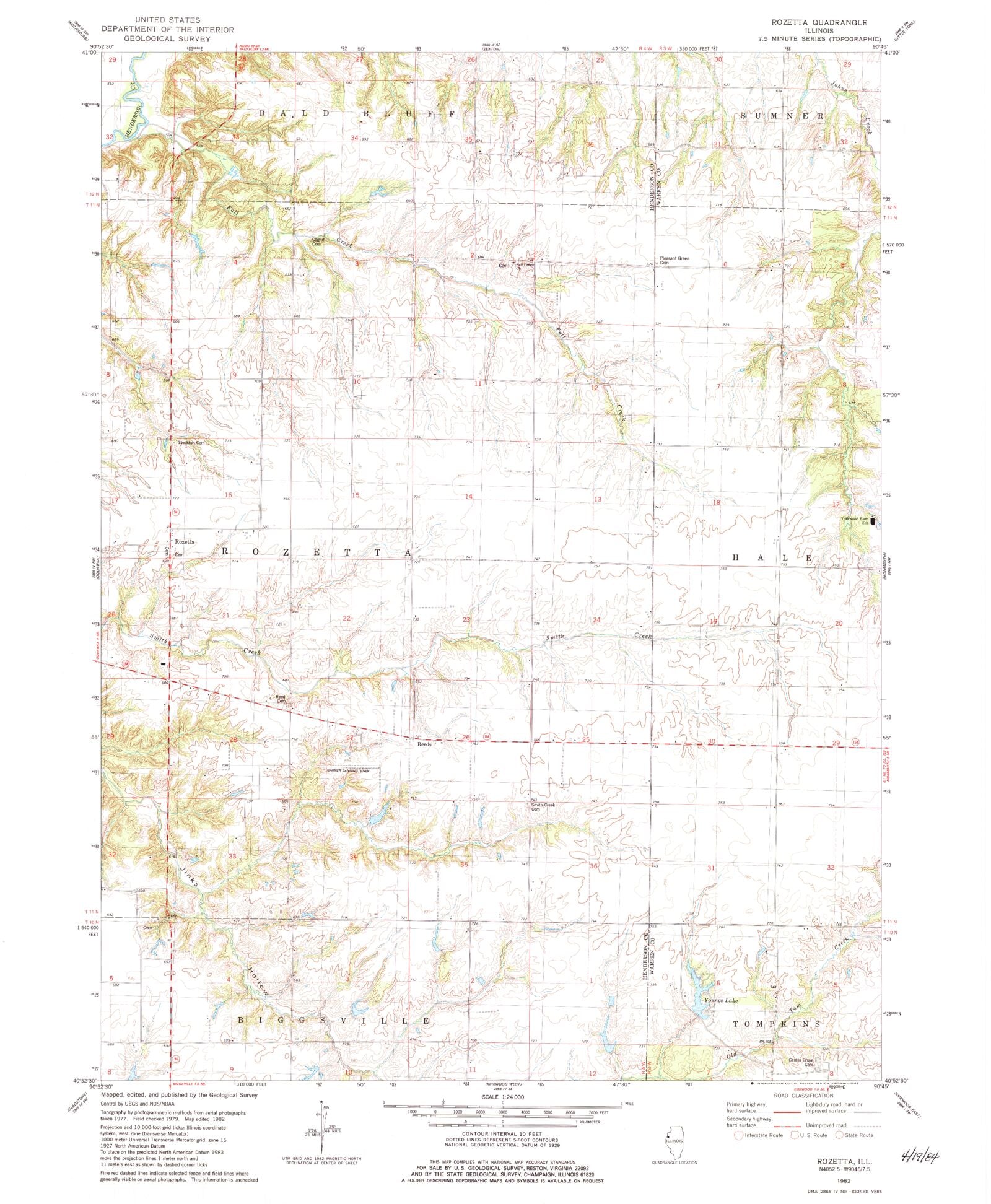 Classic USGS Rozetta Illinois 7.5'x7.5' Topo Map – MyTopo Map Store