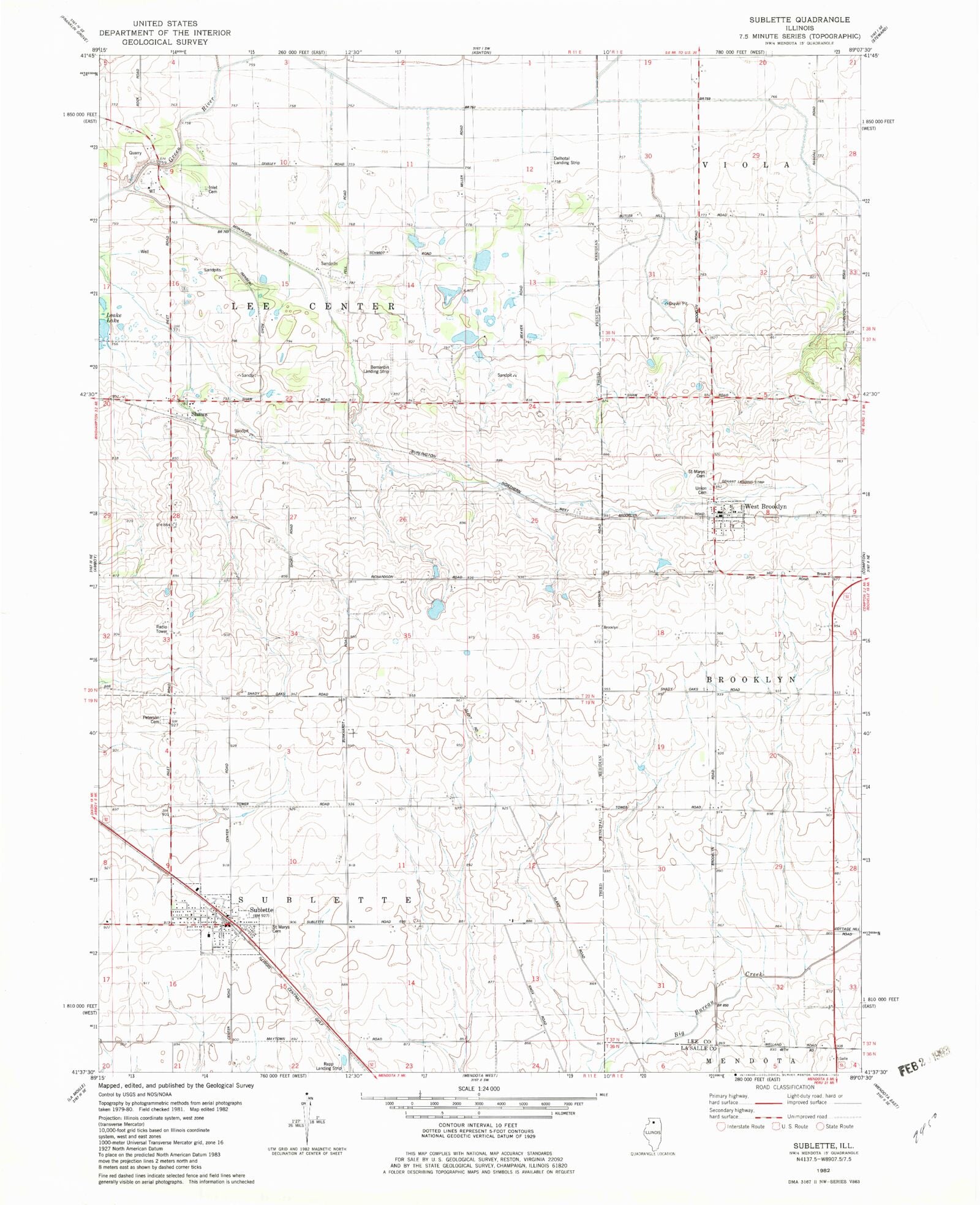Classic USGS Sublette Illinois 7.5'x7.5' Topo Map – MyTopo Map Store