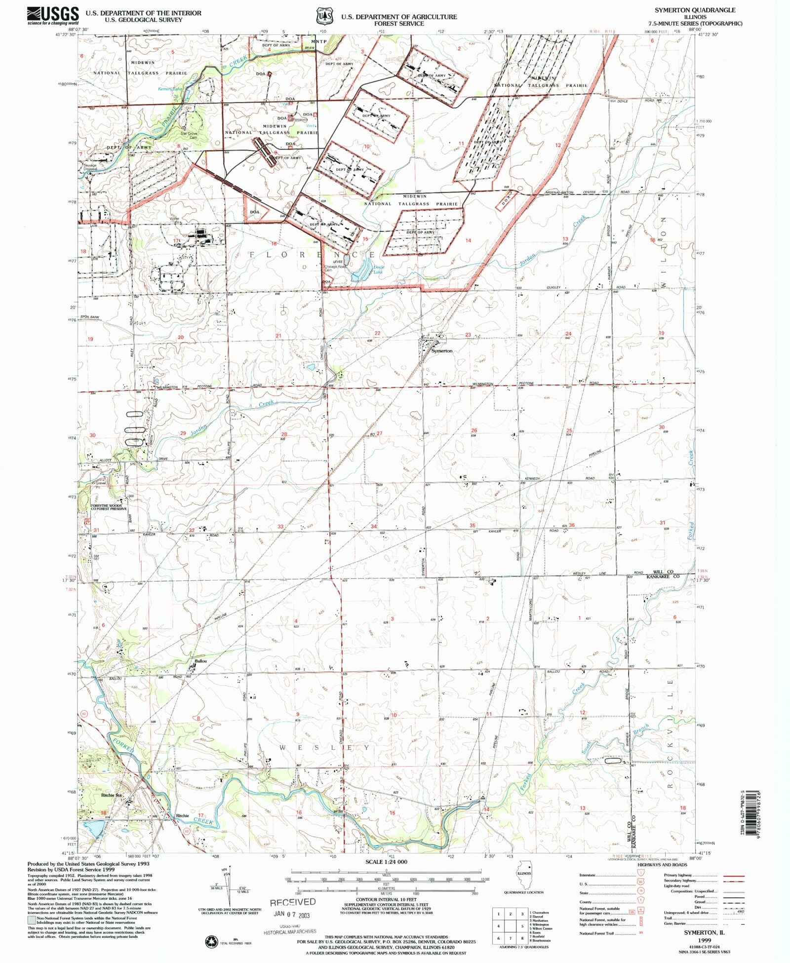 Classic USGS Symerton Illinois 7.5'x7.5' Topo Map – MyTopo Map Store