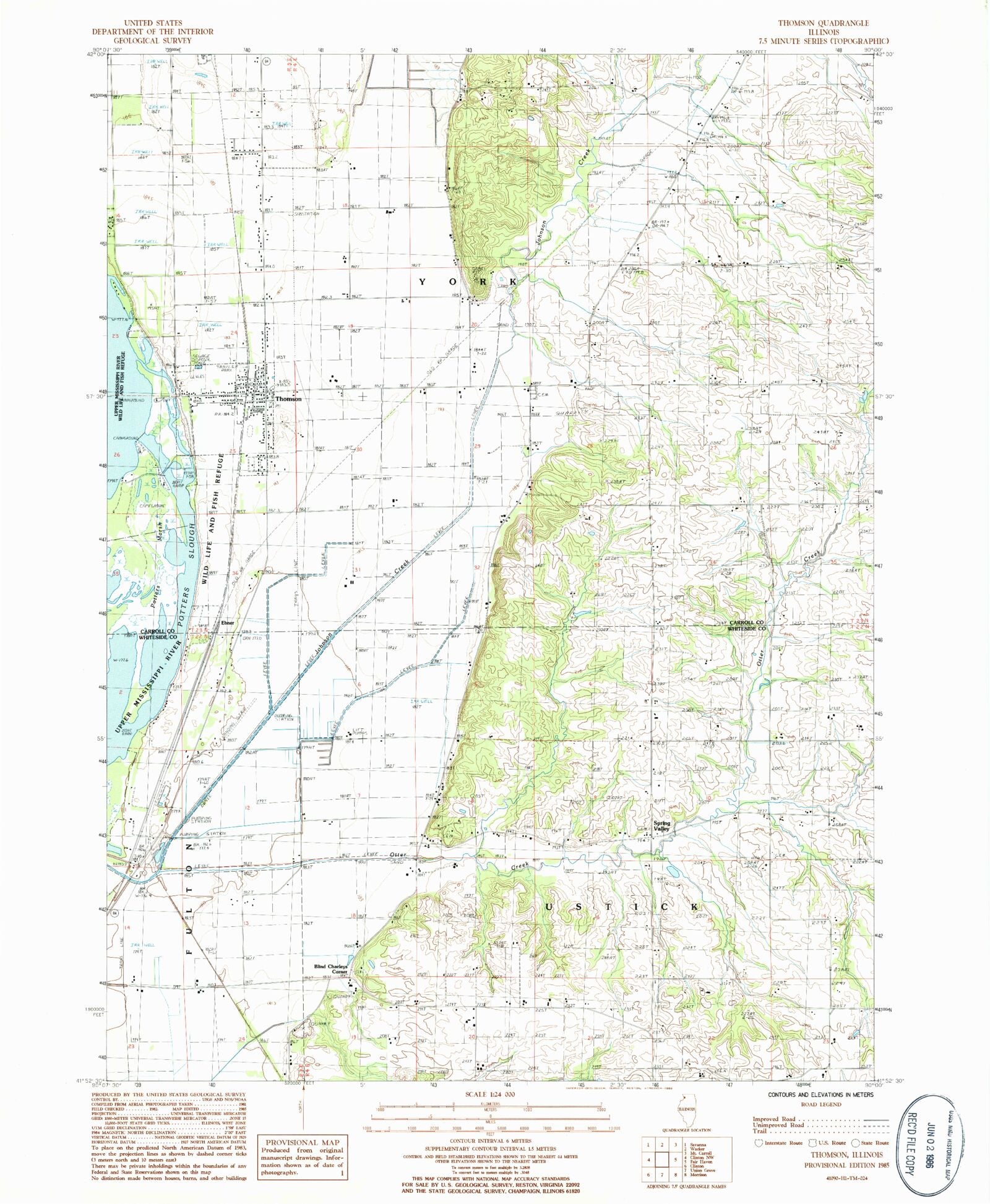 Classic USGS Thomson Illinois 7.5'x7.5' Topo Map – MyTopo Map Store