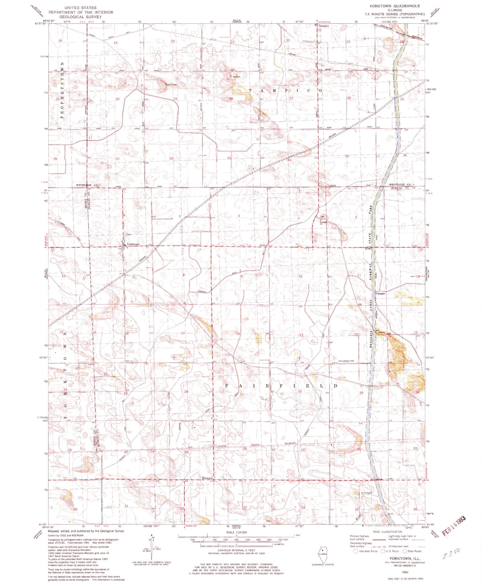 Classic USGS Yorktown Illinois 7.5'x7.5' Topo Map – MyTopo Map Store