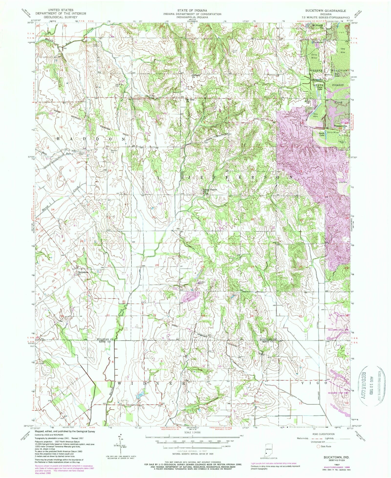 Classic USGS Bucktown Indiana 7.5'x7.5' Topo Map – MyTopo Map Store