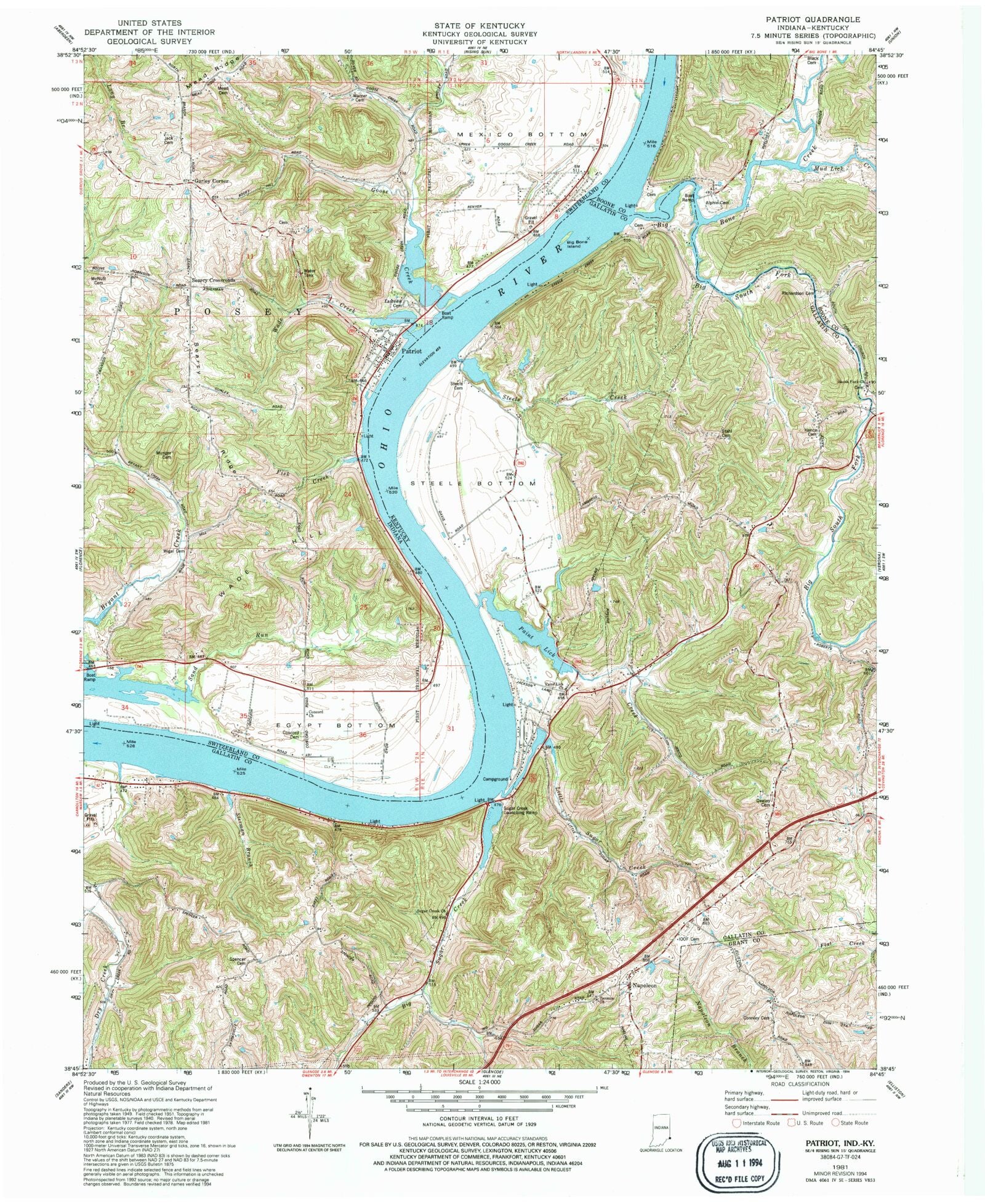 Classic USGS Patriot Indiana 7.5'x7.5' Topo Map – MyTopo Map Store