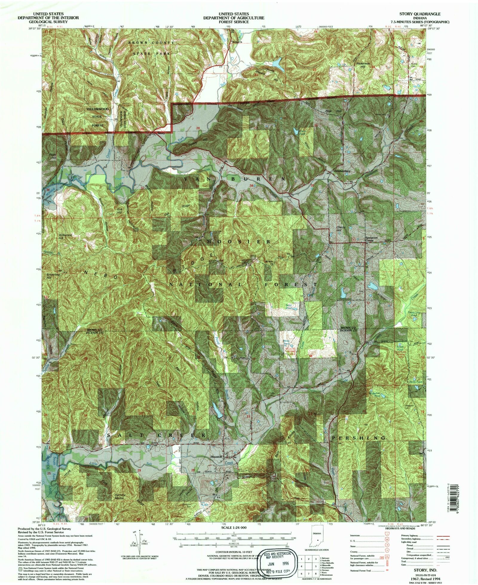 Classic USGS Story Indiana 7.5'x7.5' Topo Map – MyTopo Map Store