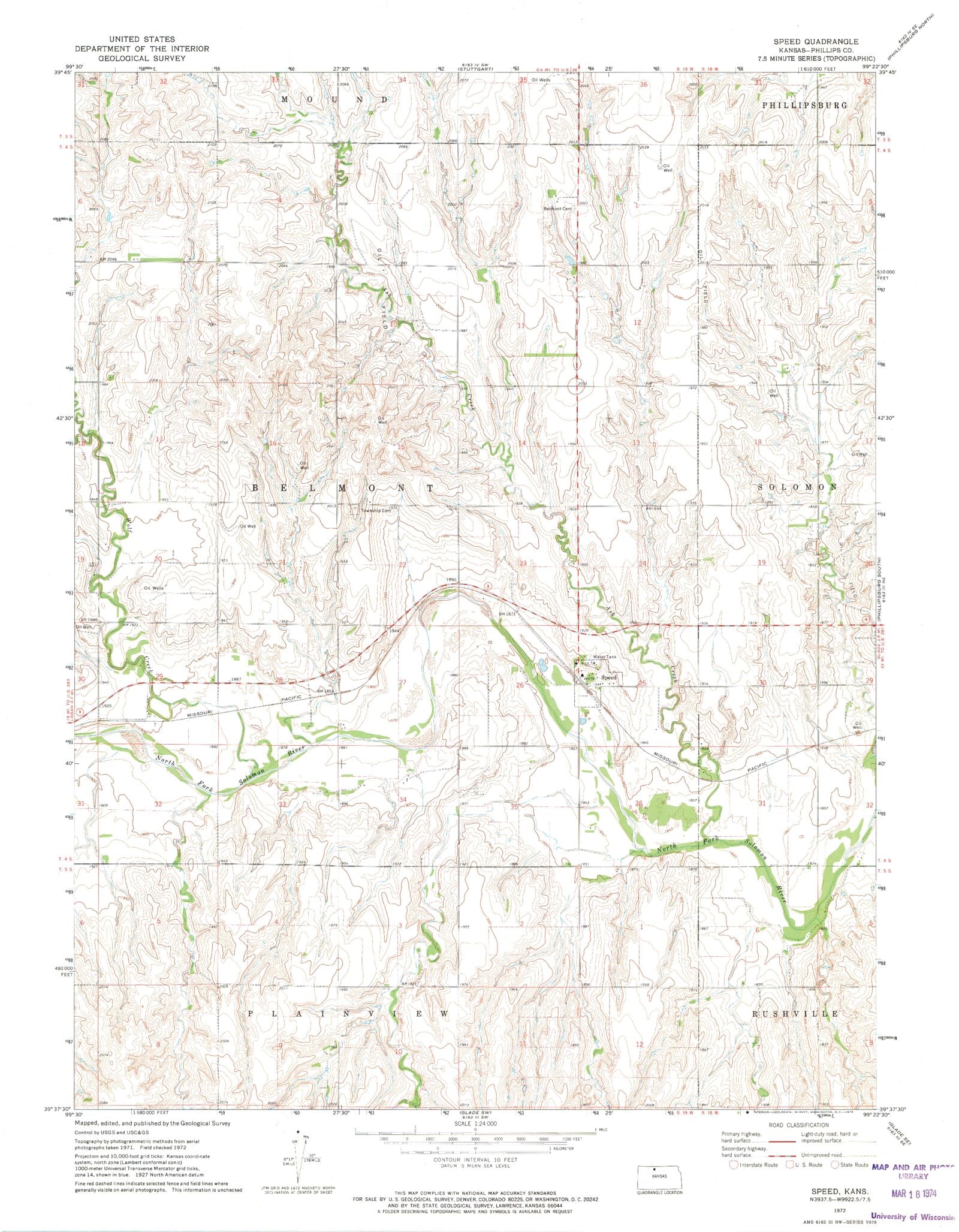 Classic USGS Speed Kansas 7.5'x7.5' Topo Map – MyTopo Map Store