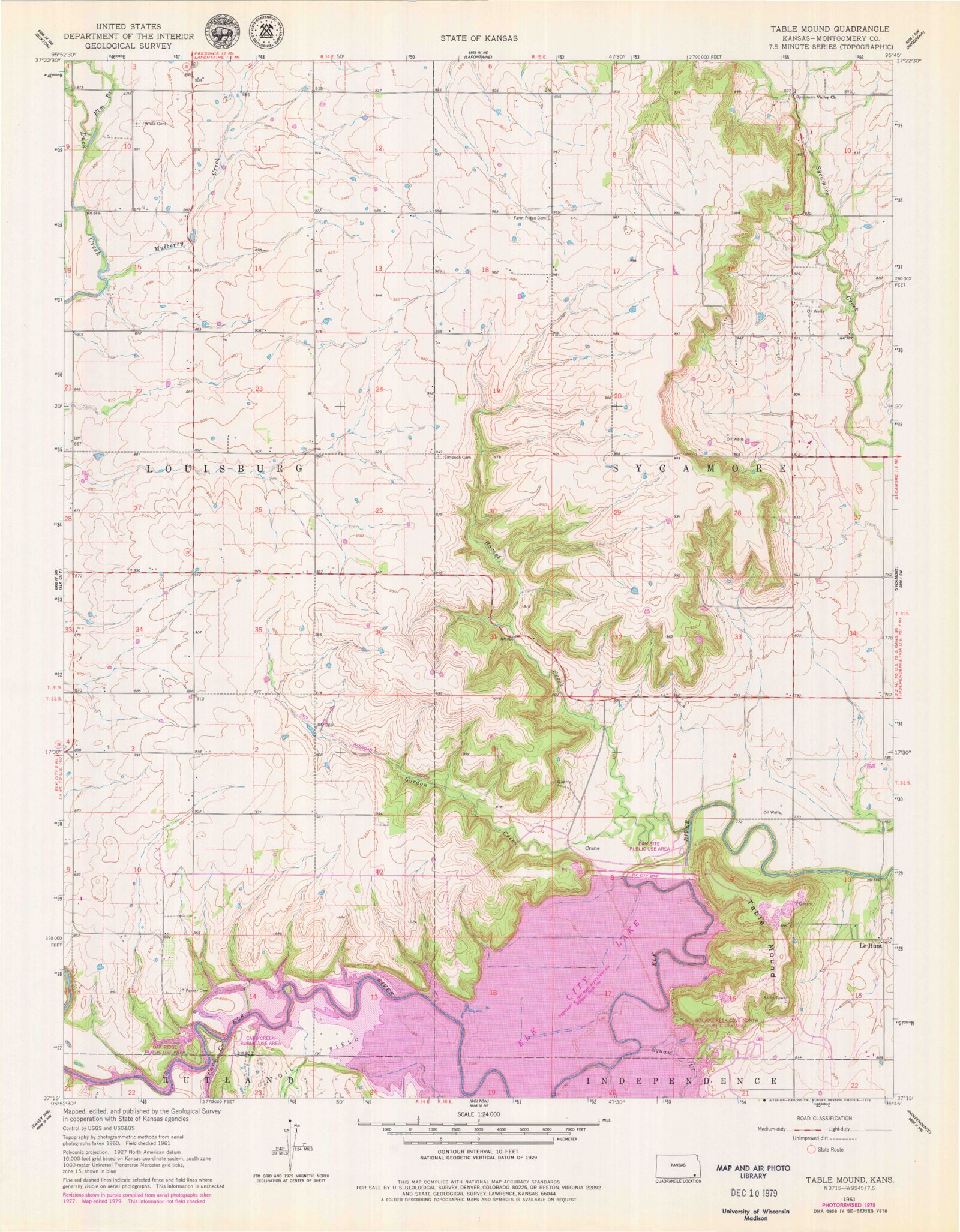 Classic USGS Table Mound Kansas 7.5'x7.5' Topo Map – MyTopo Map Store