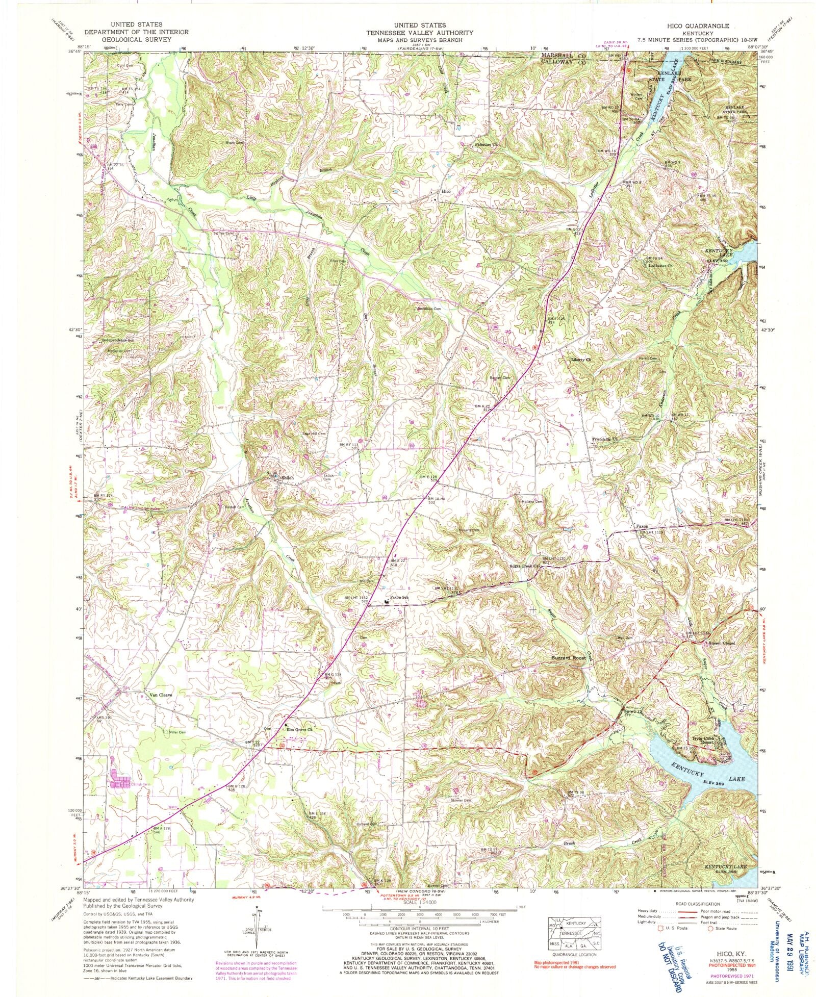 Classic USGS Hico Kentucky 7.5'x7.5' Topo Map – MyTopo Map Store