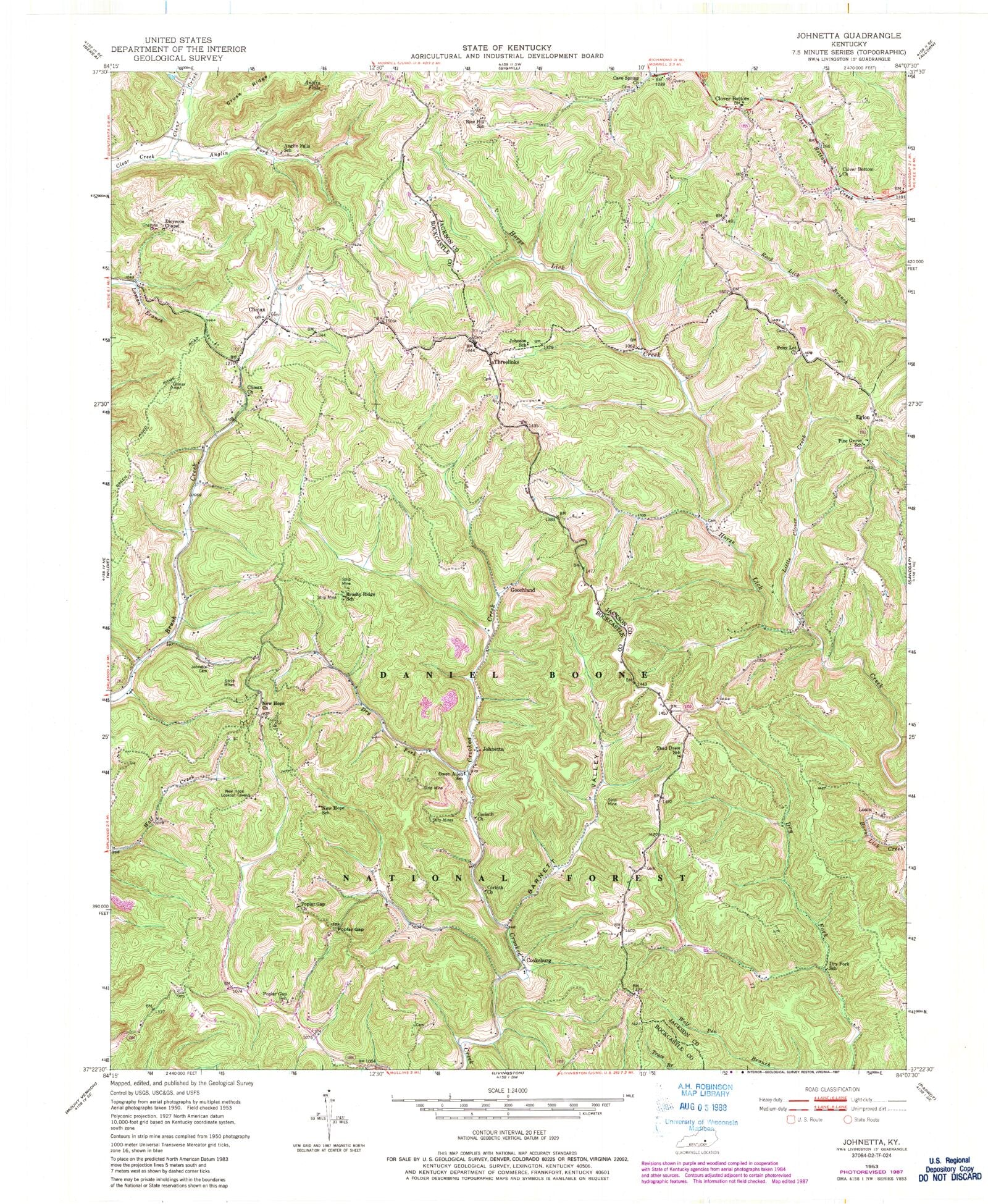 Classic USGS Johnetta Kentucky 7.5'x7.5' Topo Map – MyTopo Map Store