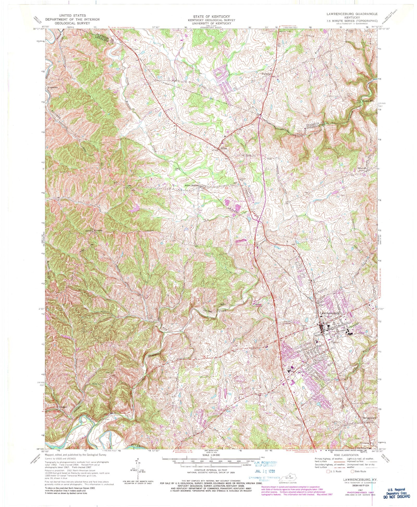 Classic USGS Alton Station Kentucky 7.5'x7.5' Topo Map – MyTopo Map Store