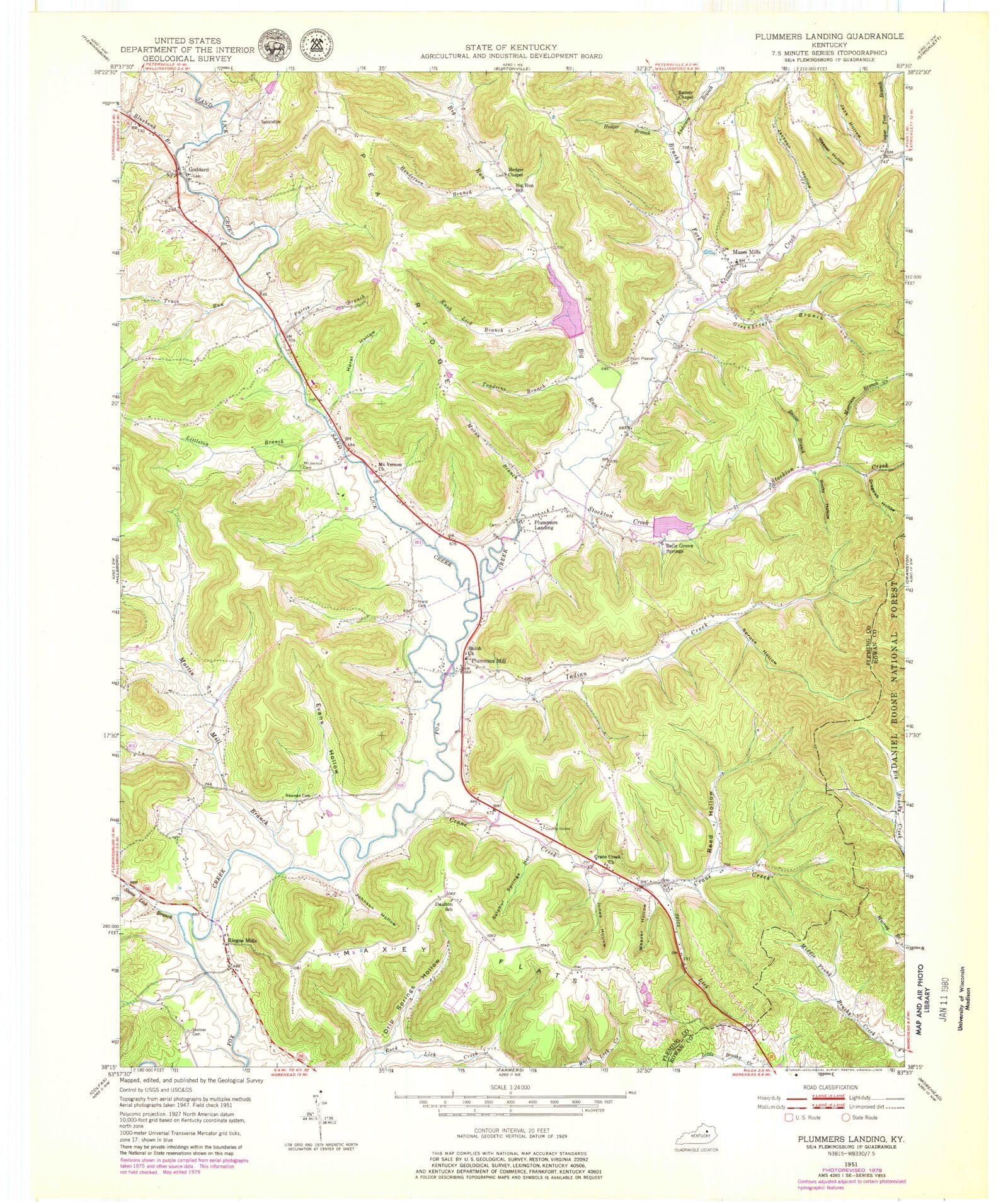 Classic USGS Plummers Landing Kentucky 7.5'x7.5' Topo Map – MyTopo Map ...