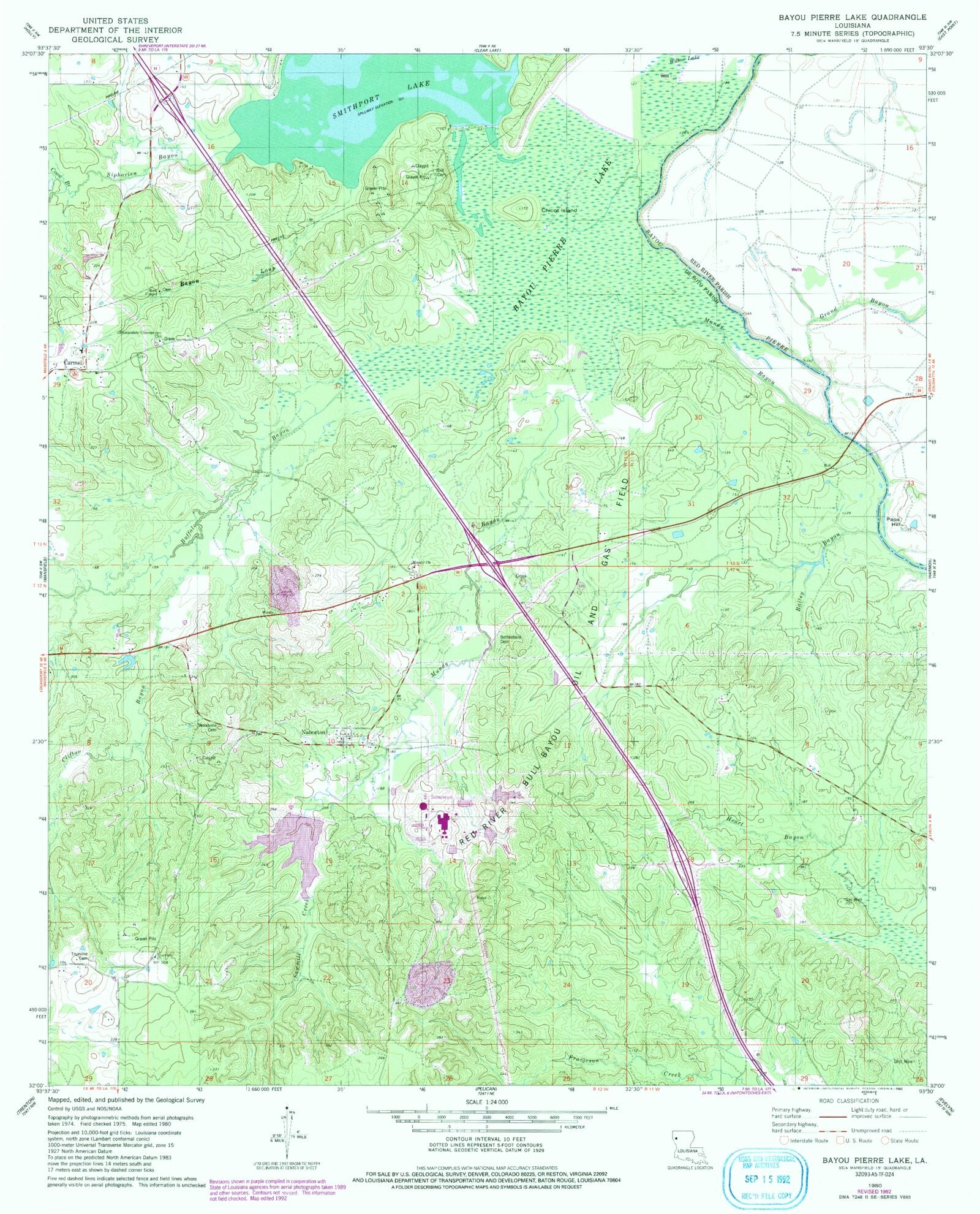 Classic USGS Bayou Pierre Lake Louisiana 7.5'x7.5' Topo Map – MyTopo ...