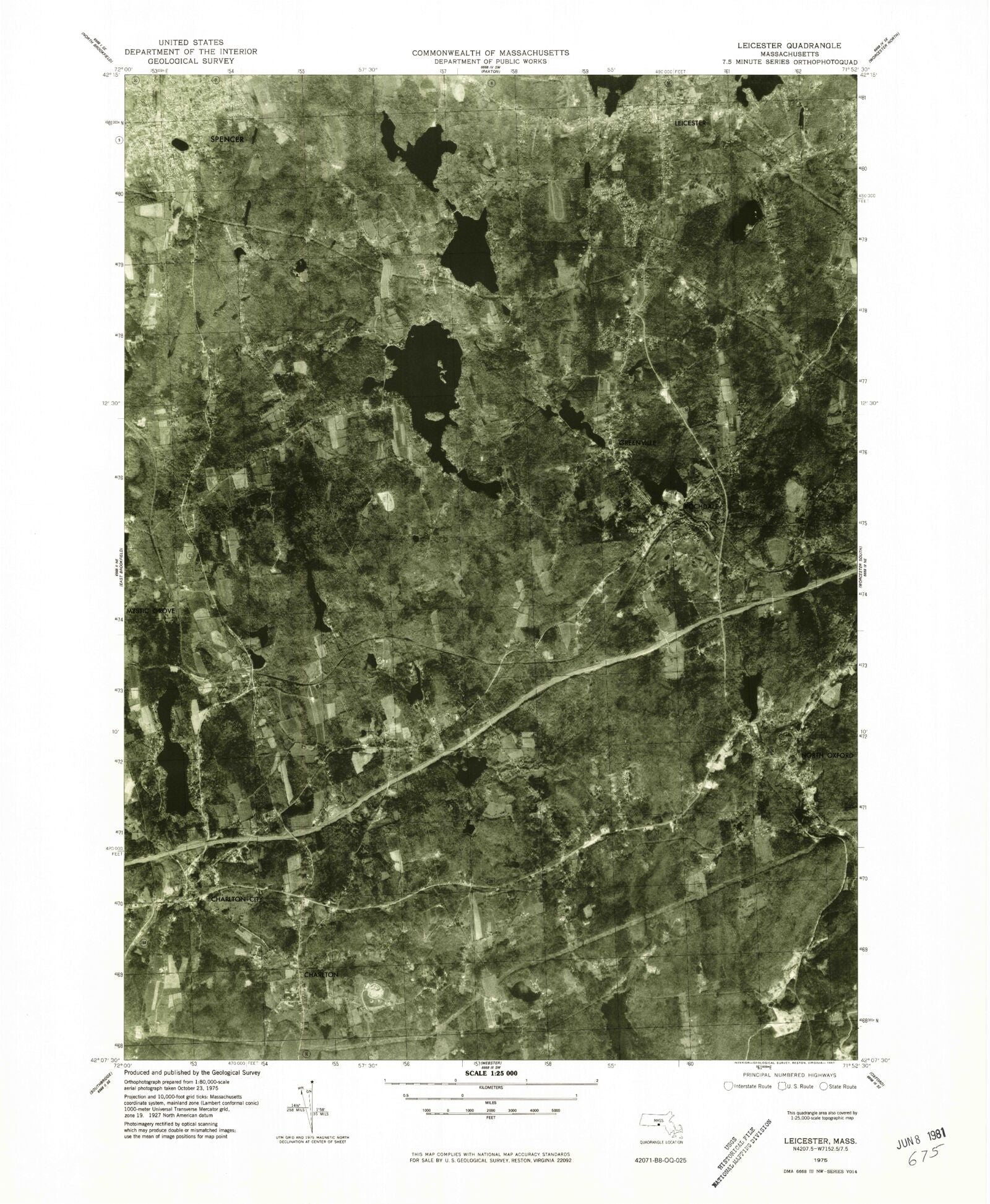 Classic USGS Leicester Massachusetts 7.5'x7.5' Topo Map – MyTopo Map Store