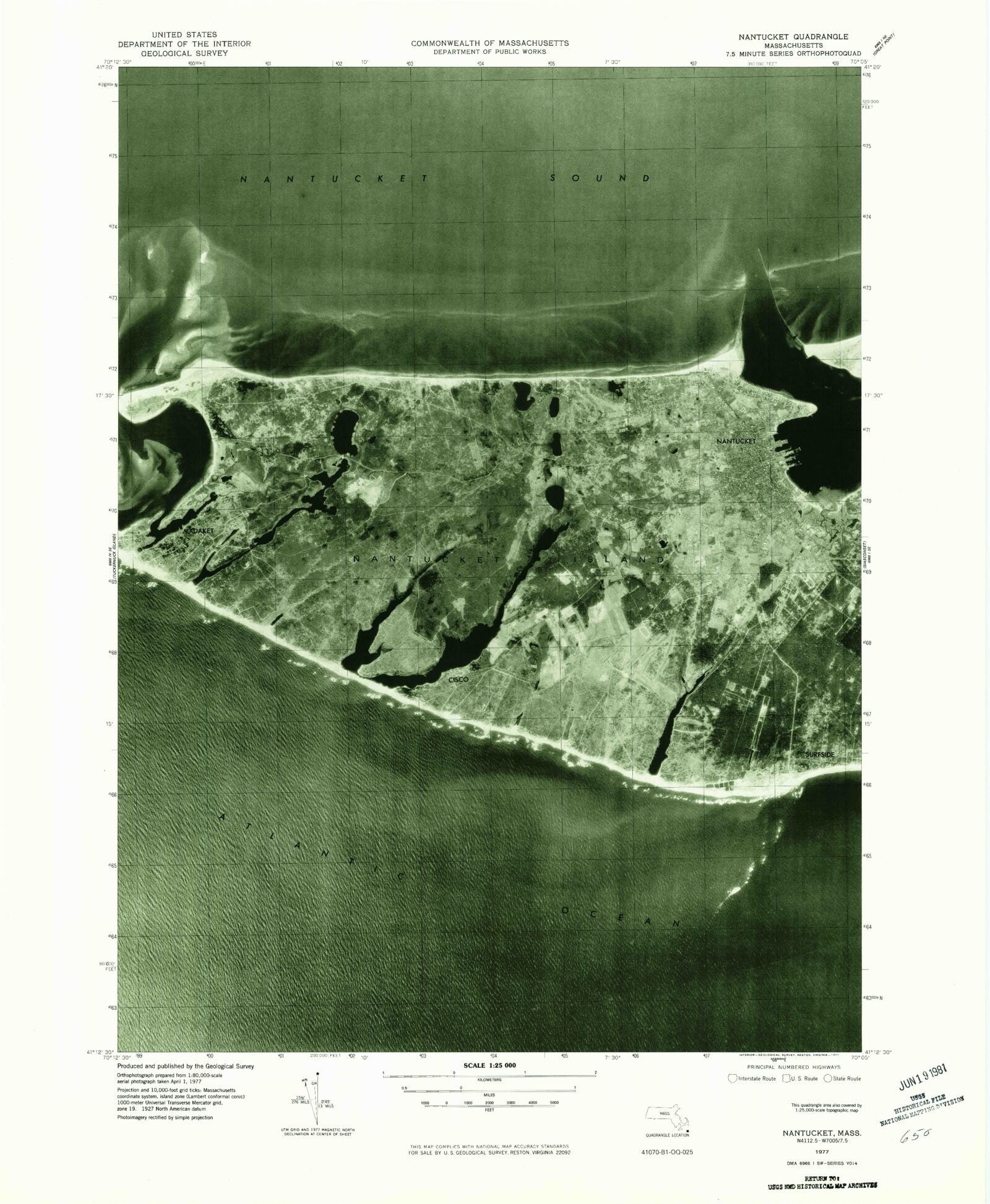 Classic USGS Nantucket Massachusetts 7.5'x7.5' Topo Map – MyTopo Map Store