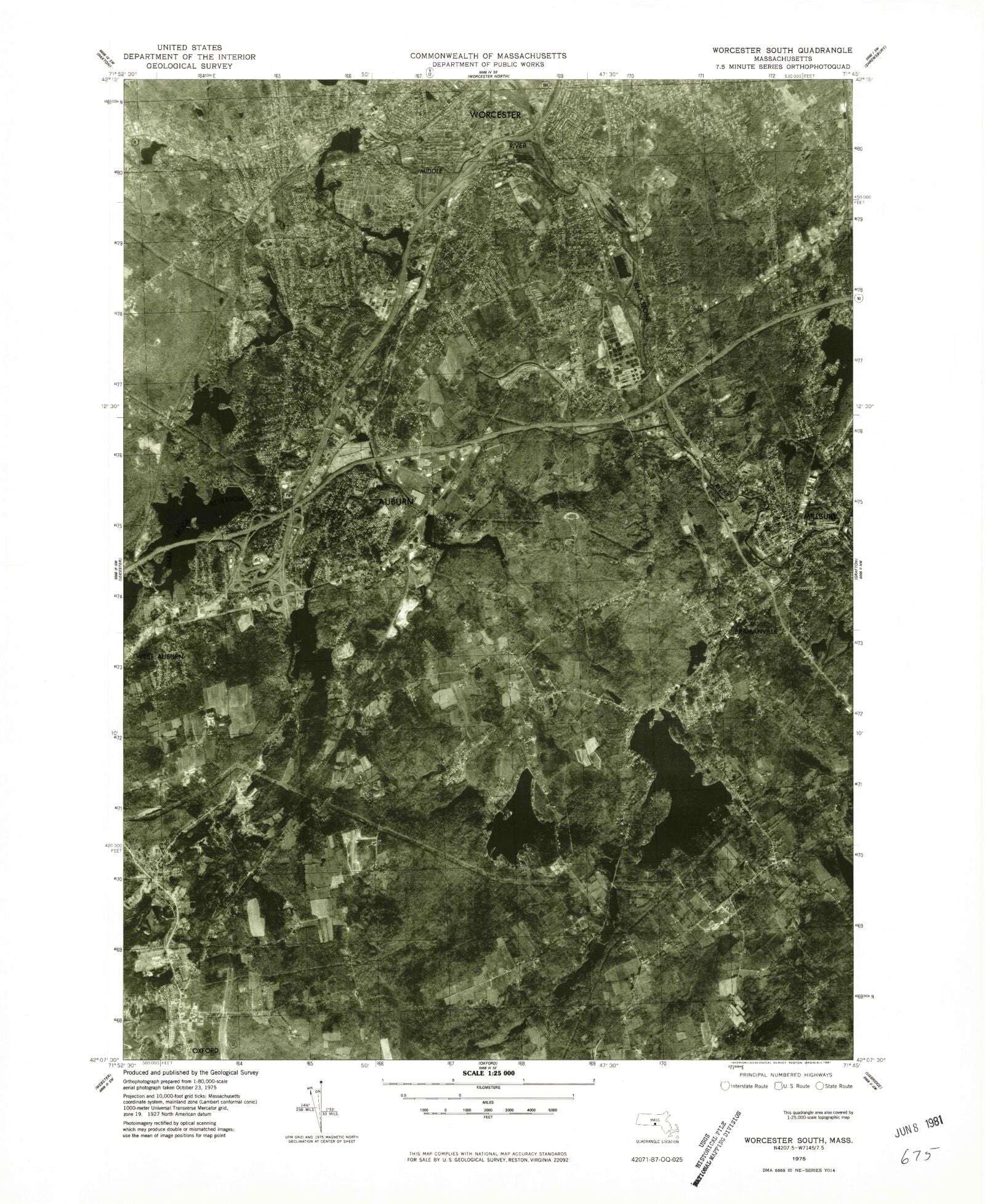 Classic USGS Worcester South Massachusetts 7.5'x7.5' Topo Map – MyTopo ...