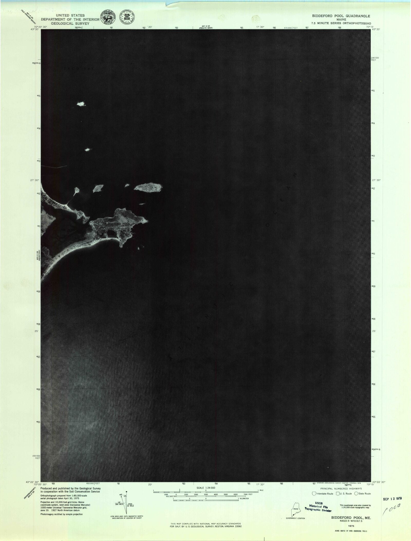 Classic USGS Biddeford Pool Maine 7.5'x7.5' Topo Map – MyTopo Map Store