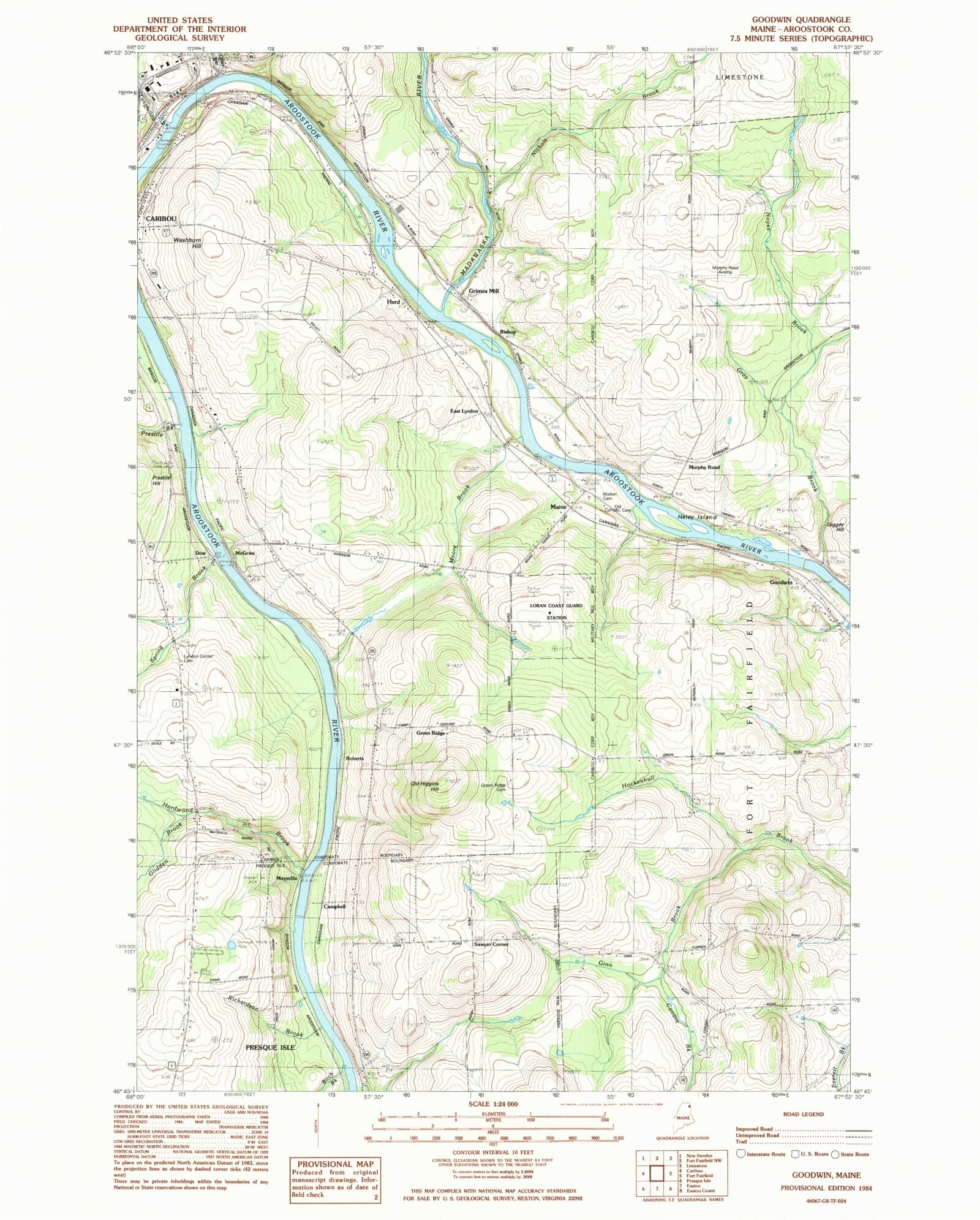 Classic USGS Goodwin Maine 7.5'x7.5' Topo Map – MyTopo Map Store