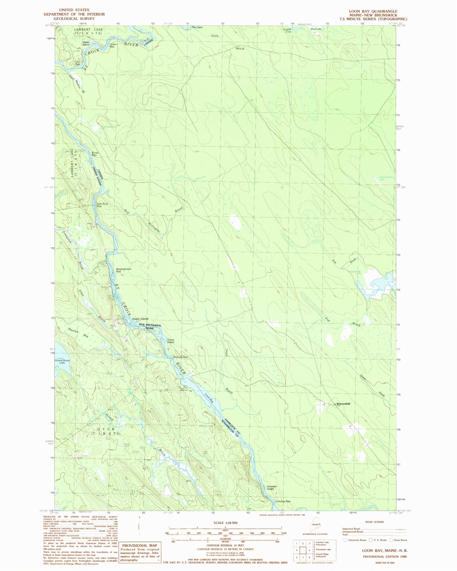 Classic USGS Loon Bay Maine 7.5'x7.5' Topo Map – MyTopo Map Store